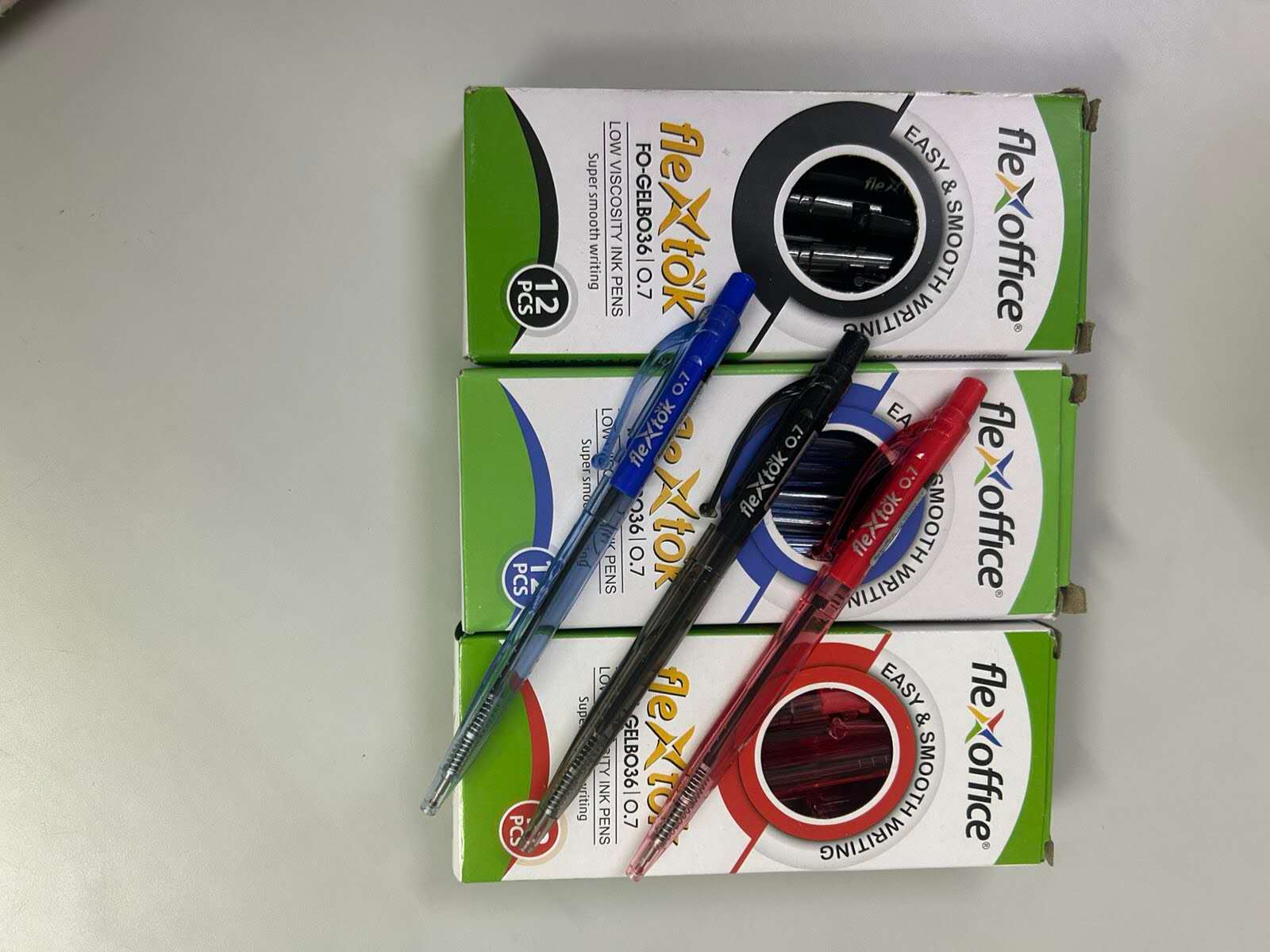 ABS lexTok Retractable Ballpen Flex Tok Office Ball Point Pen 12pcs ...