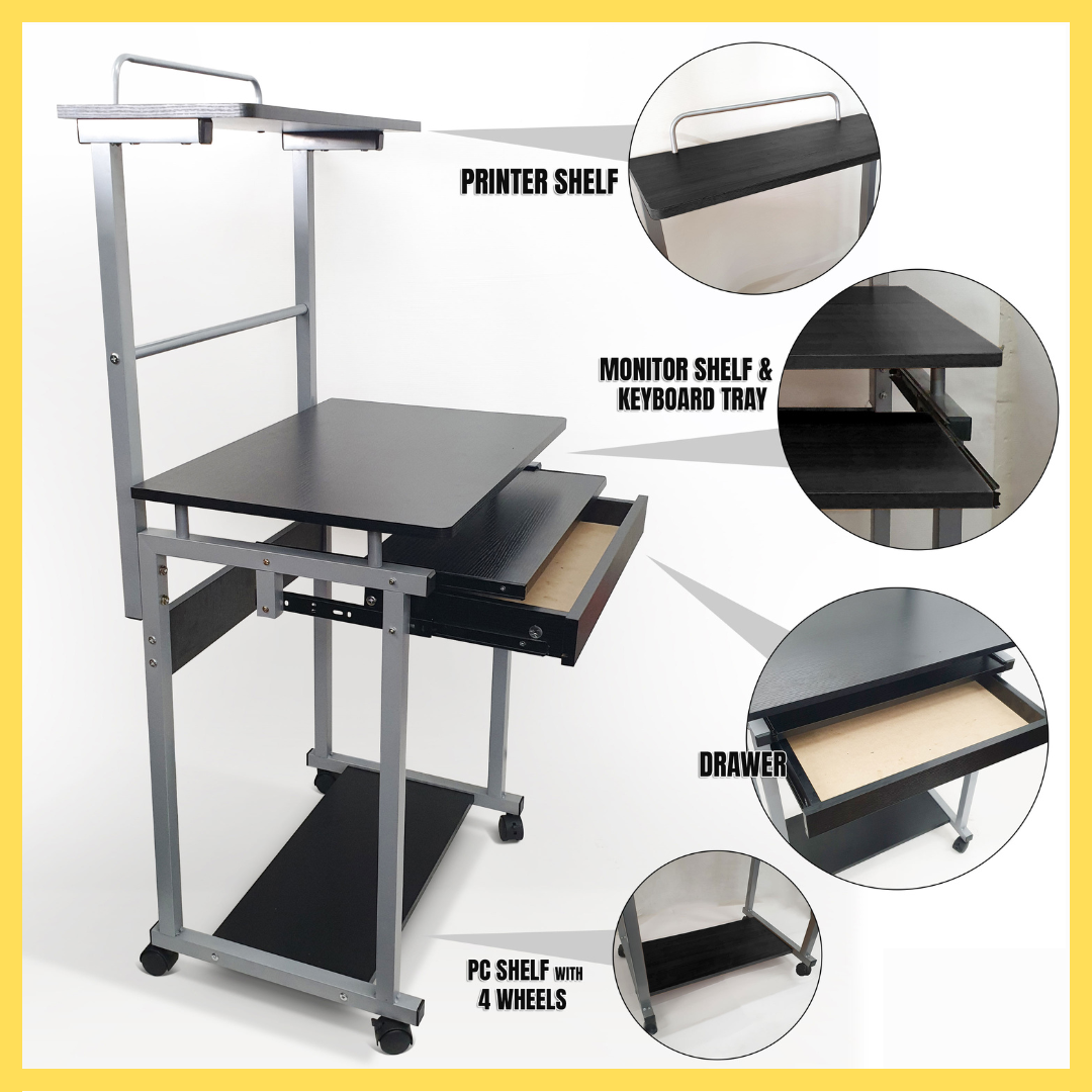 Computer Table w/ drawer and wheels / Perfect for Home & Office Use ...