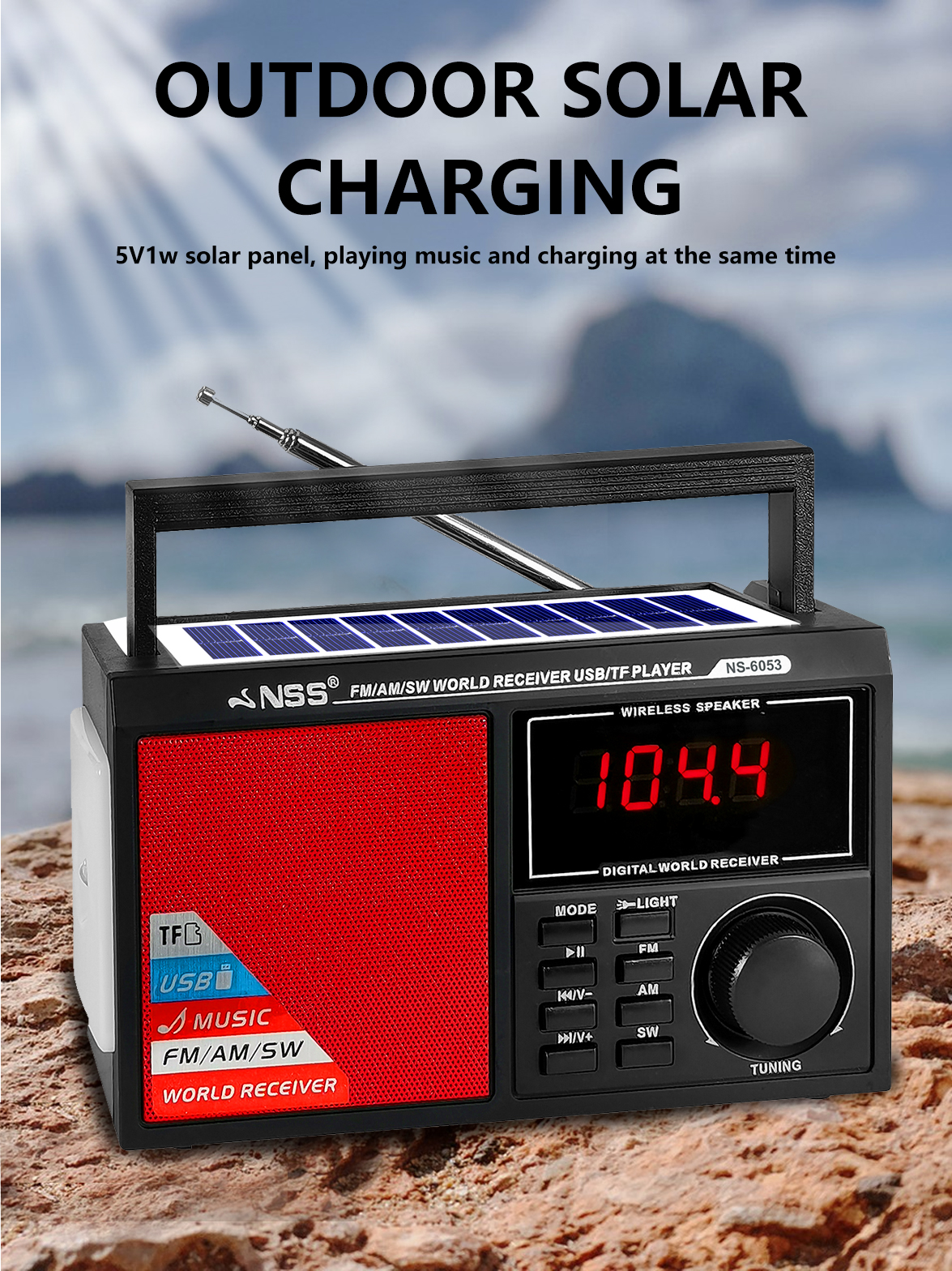 NSS radio FM/AM/SW 3-band radio with USB/SD/TF MP3 music player ...