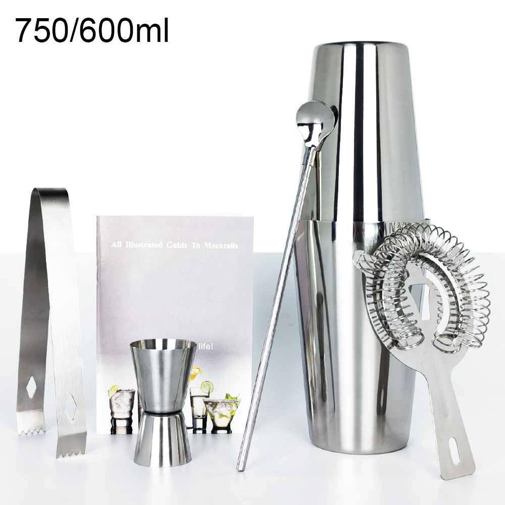 [Ship Local] 6-7 Piece Cocktail Shaker 750/600ml, Bartender Kit Shakers ...