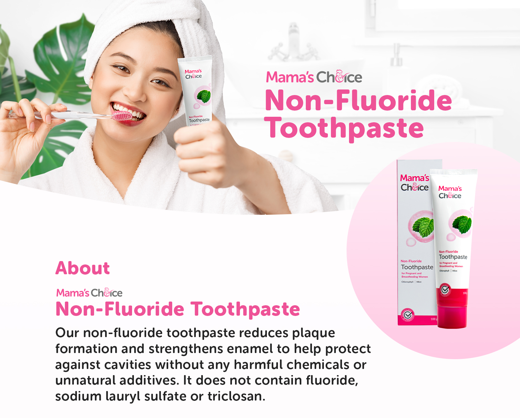 Mama's Choice Non-Fluoride Toothpaste | Safe, Natural, Tested in ...