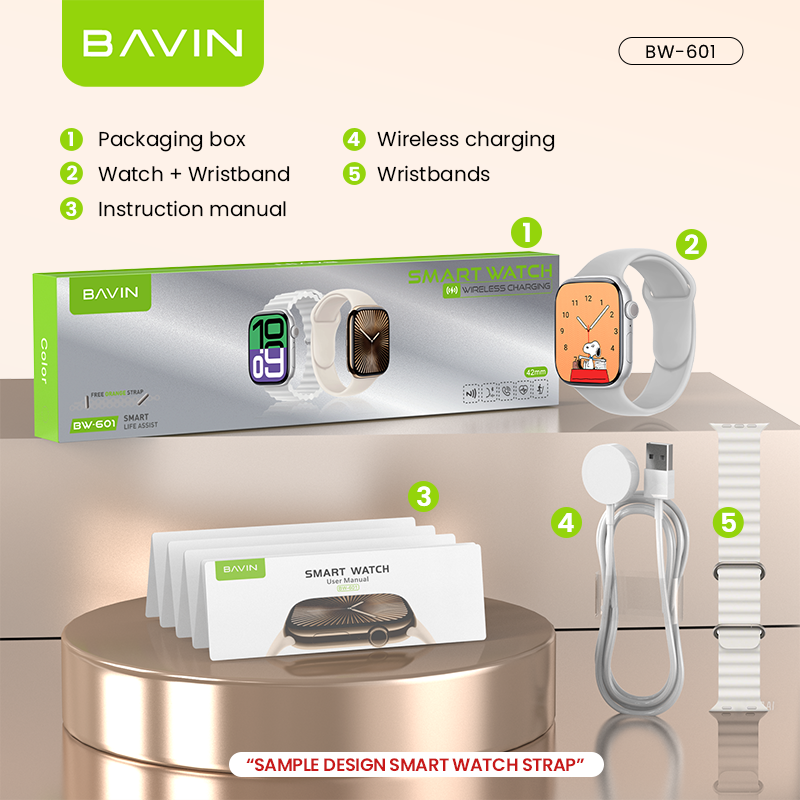 BAVIN BW601 Smart Watch w/ GPT AI Sleep & Heart Rate Monitoring / NFC ...