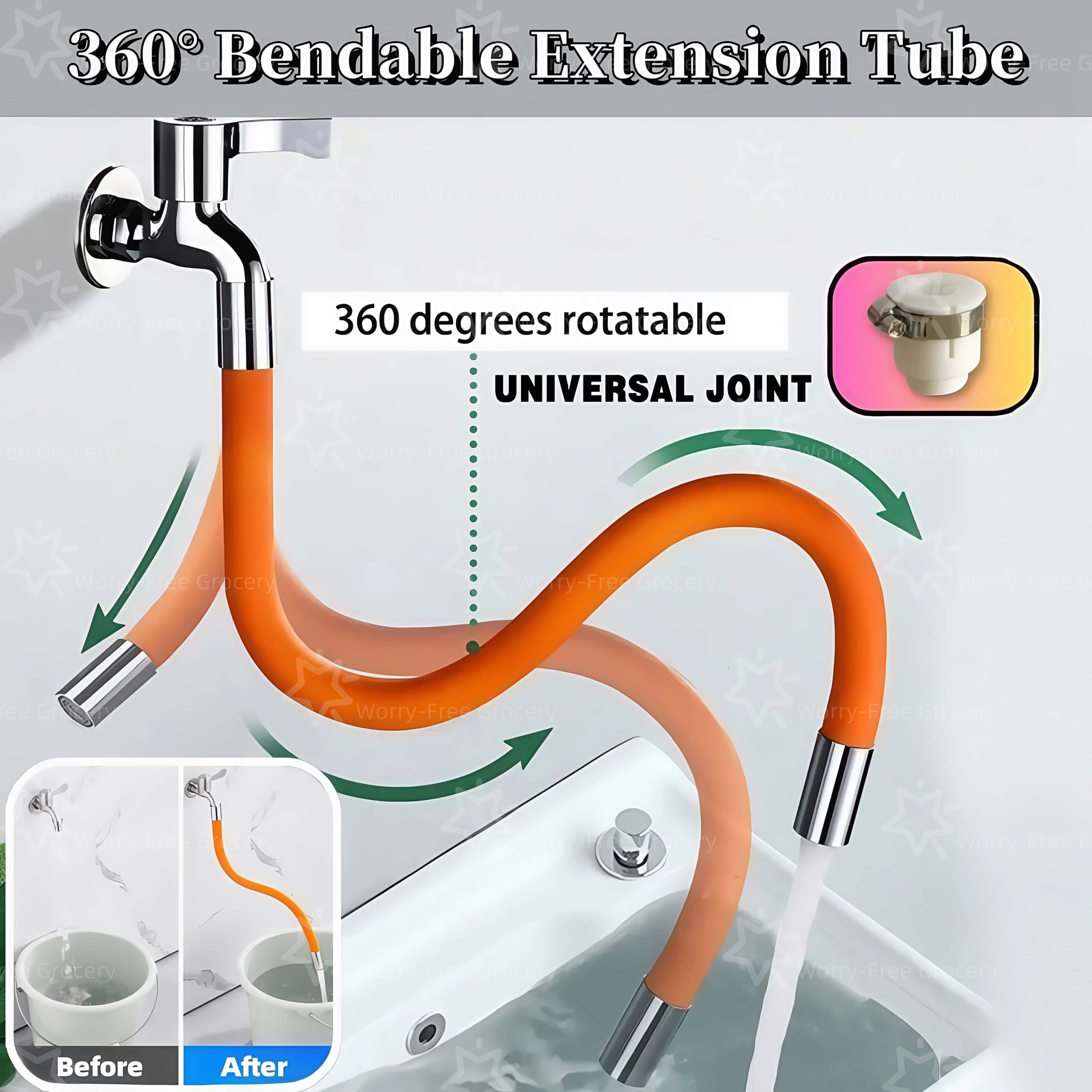 360° Rotatable Bendable Faucet Extender Anti-Scalding Anti-Breakage ...