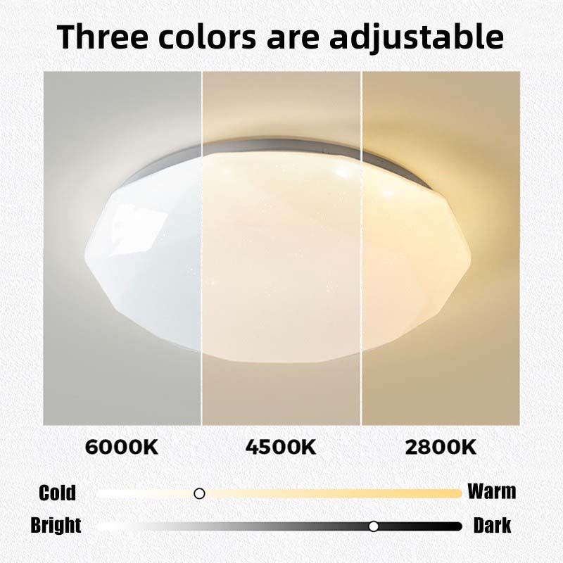 Yowxii Diamond LED Ceiling Light Tri Color Room Light For Living Room ...