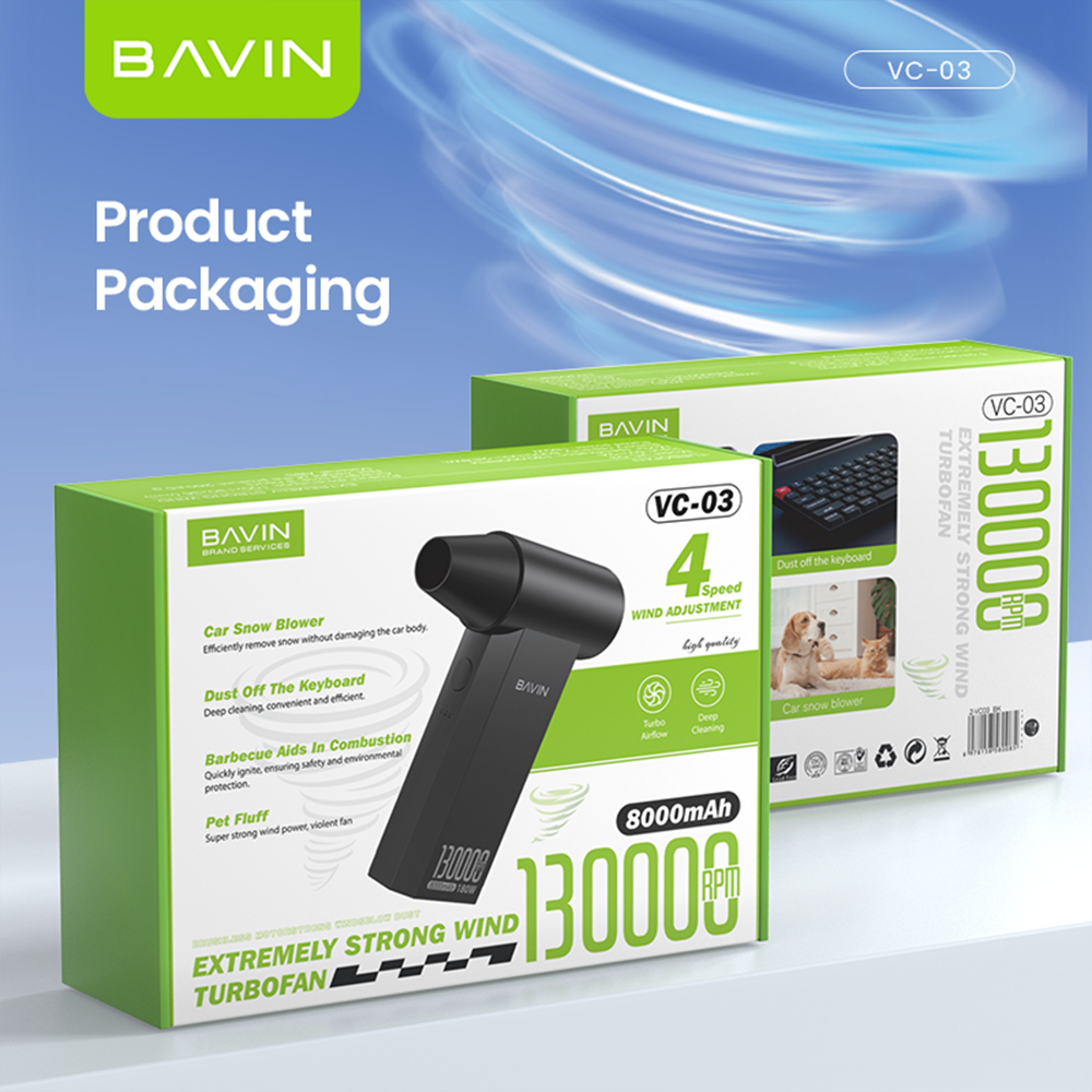 BAVIN VC03 130000RPM Portable Mini Compressed Air Duster for Deep ...