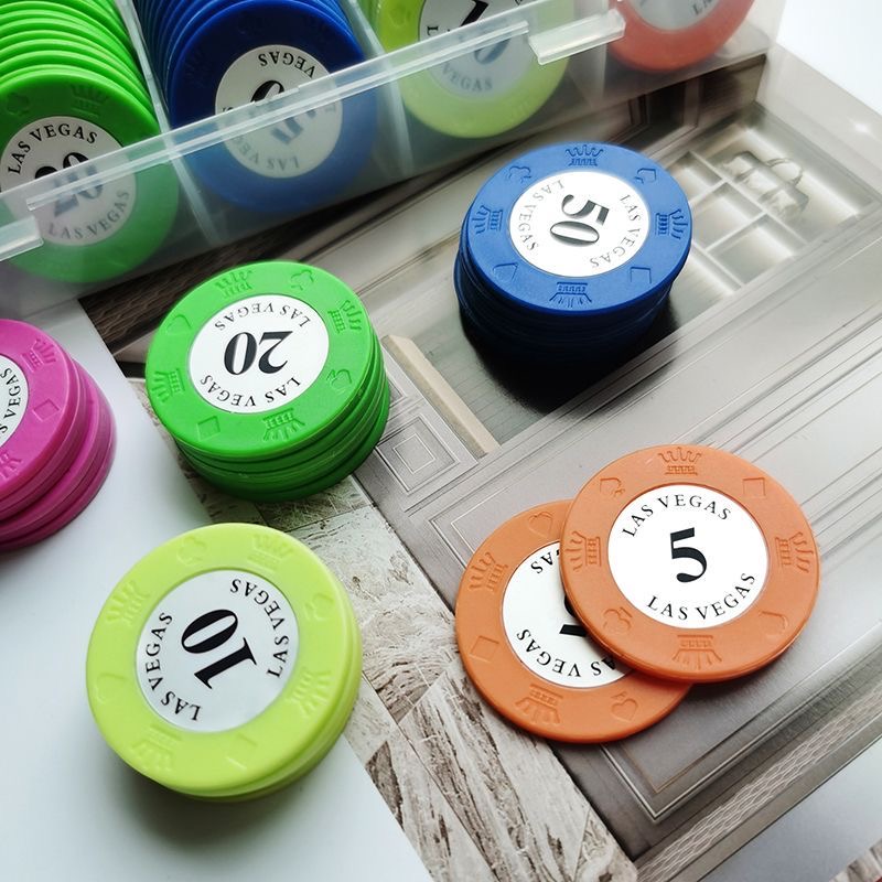 100 Pcs Professional Number Printed Poker Chips Set in Acrylic Clear ...