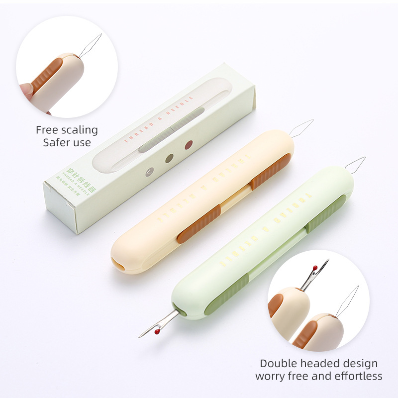 Thread Seam Ripper 2 in 1 Multifunctional Needle Double Head Threader ...