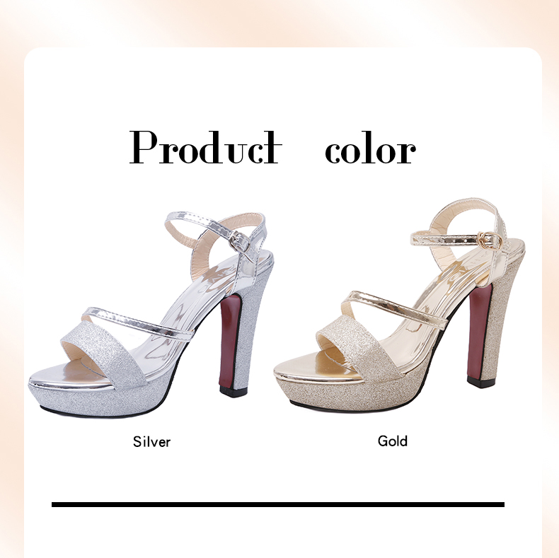 JAHVIO Melissa Platform Sandals For Women With Heels Silver 4inch ...