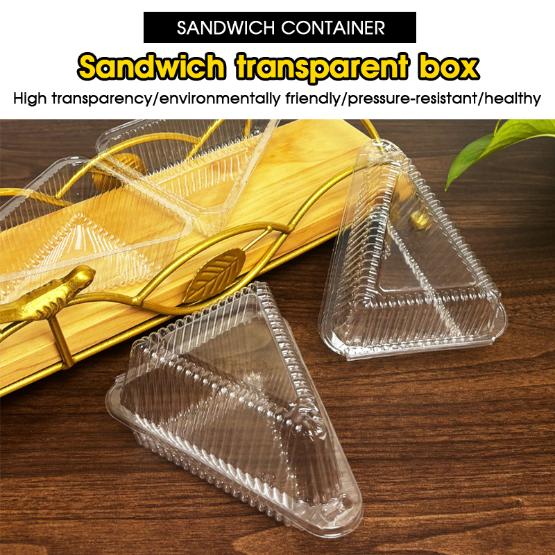 50Pcs Triangle Clamshell Cake Box Clear Sandwich Dessert Packing Box ...