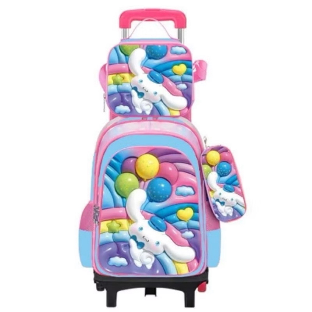 melody Sanrio 3n1 Detouchable 3D trolley bagpack 3 wheels with lunchbag ...