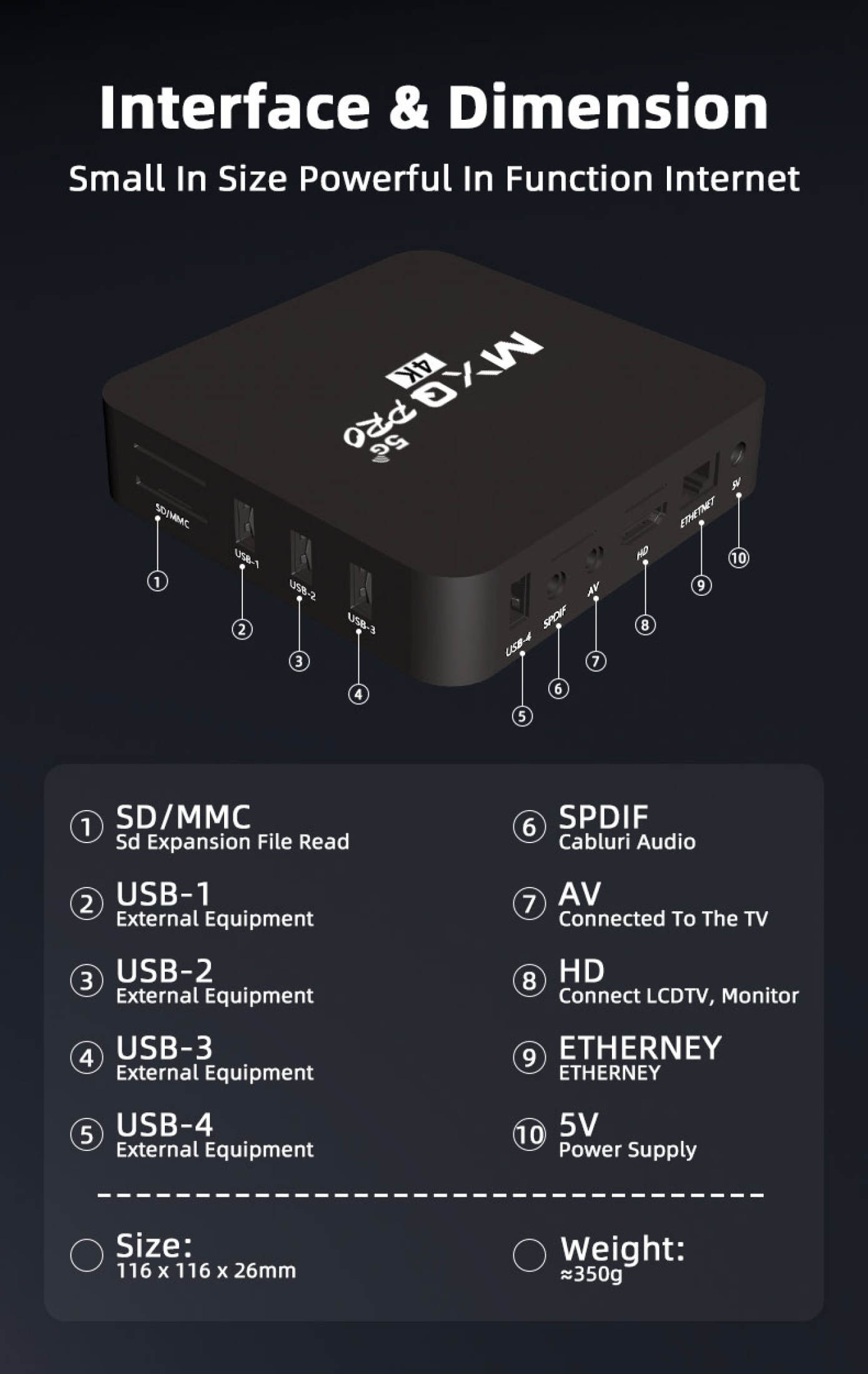 MXQ PRO TV Box 4K 5G Andriod Smart TV box Media Player 2.4GHz Touchpad With To Connect Wifi ...