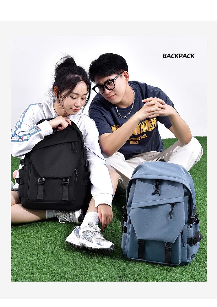 Simple Student Backpack Waterproof School Bag Partition Large Capacity ...