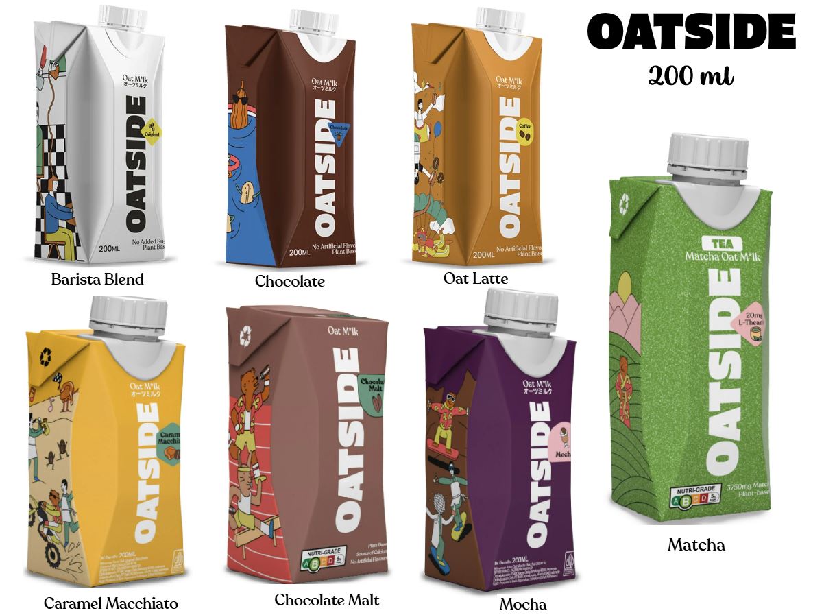 OATSIDE Oat Milk with No Artificial Flavors PLANT BASED 200ml / Matcha ...