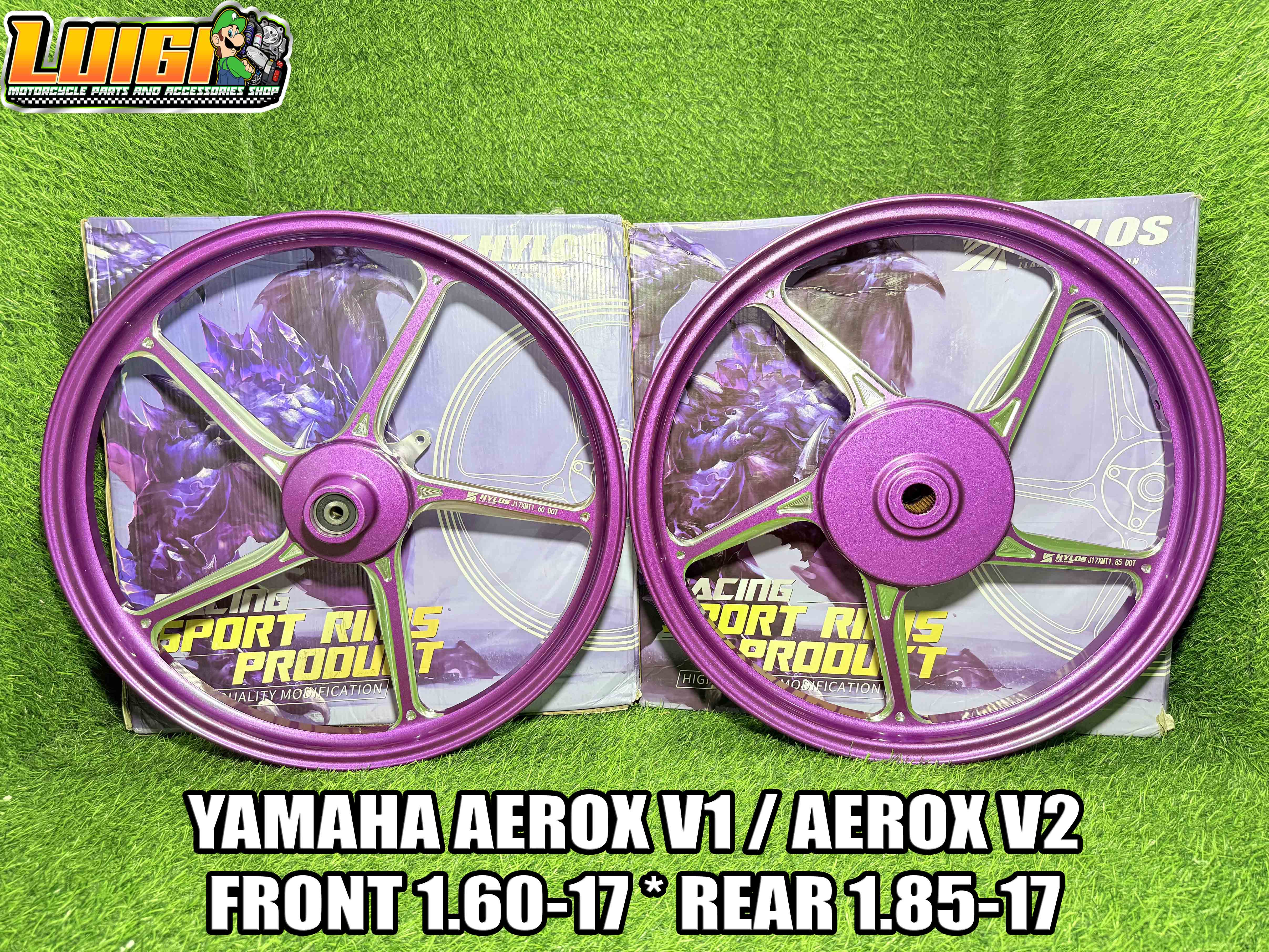 HYLOS CNC MAGS 17s 5 SPOKES YAMAHA AEROX V1 / AEROX V2 (100% MALAYSIA ...