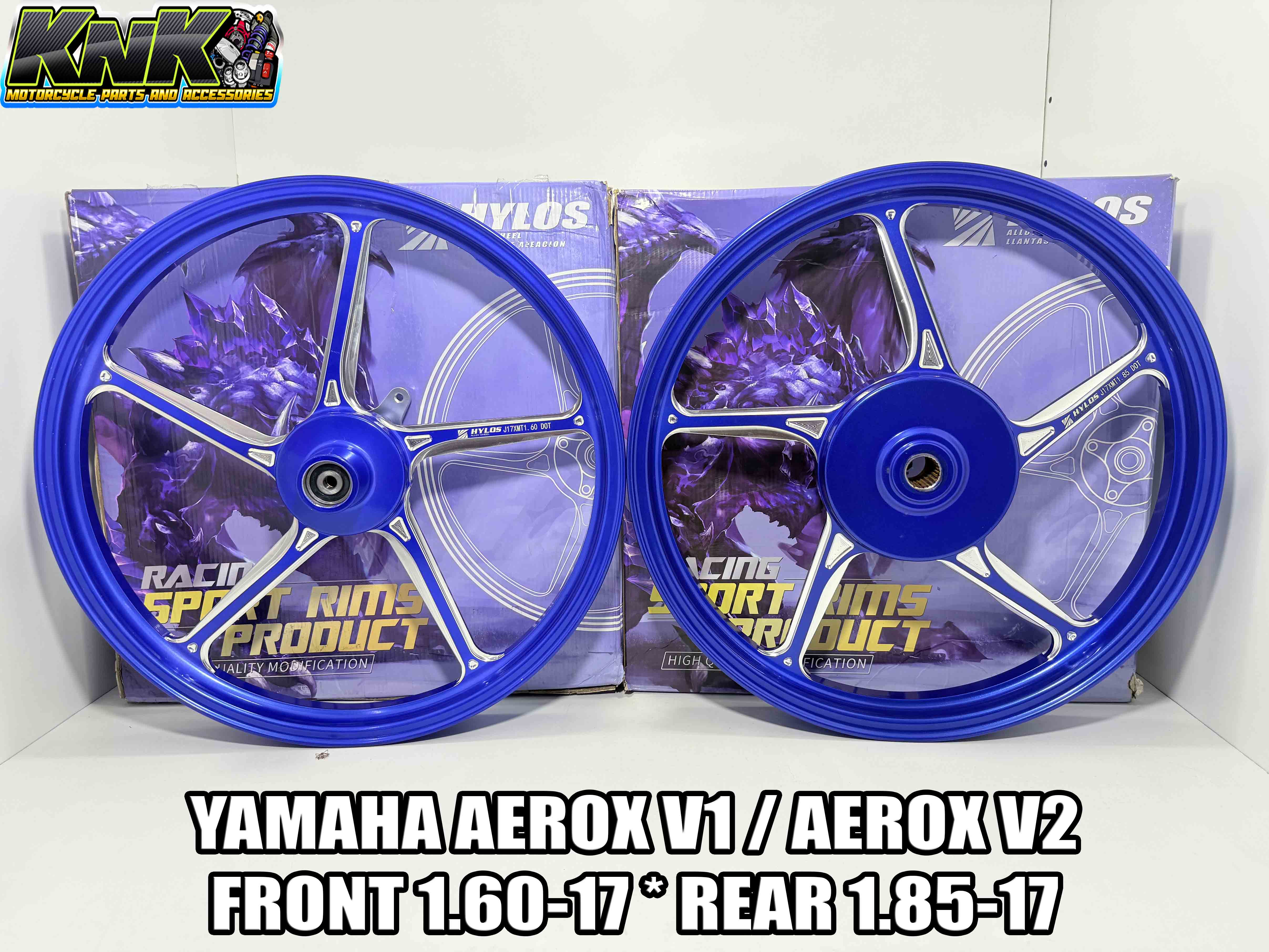 HYLOS CNC MAGS 17s 5 SPOKES FOR YAMAHA AEROX V1 / AEROX V2 (100% ...