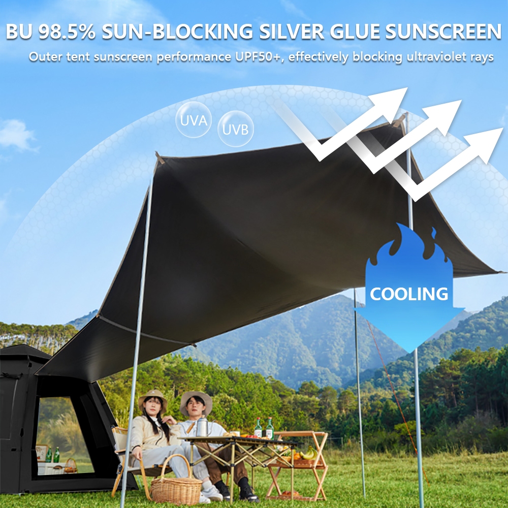 KEEPHIKE 2-4 person tent outdoor hexagonal portable folding camping ...