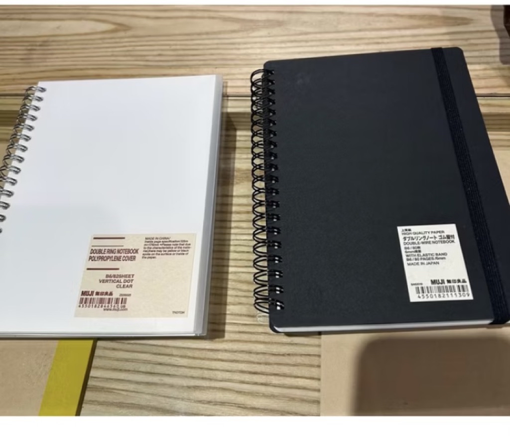 Double-Wire Notebook B6/ 80 sheets / 6mm/ Japan/ With Elastic Band ...