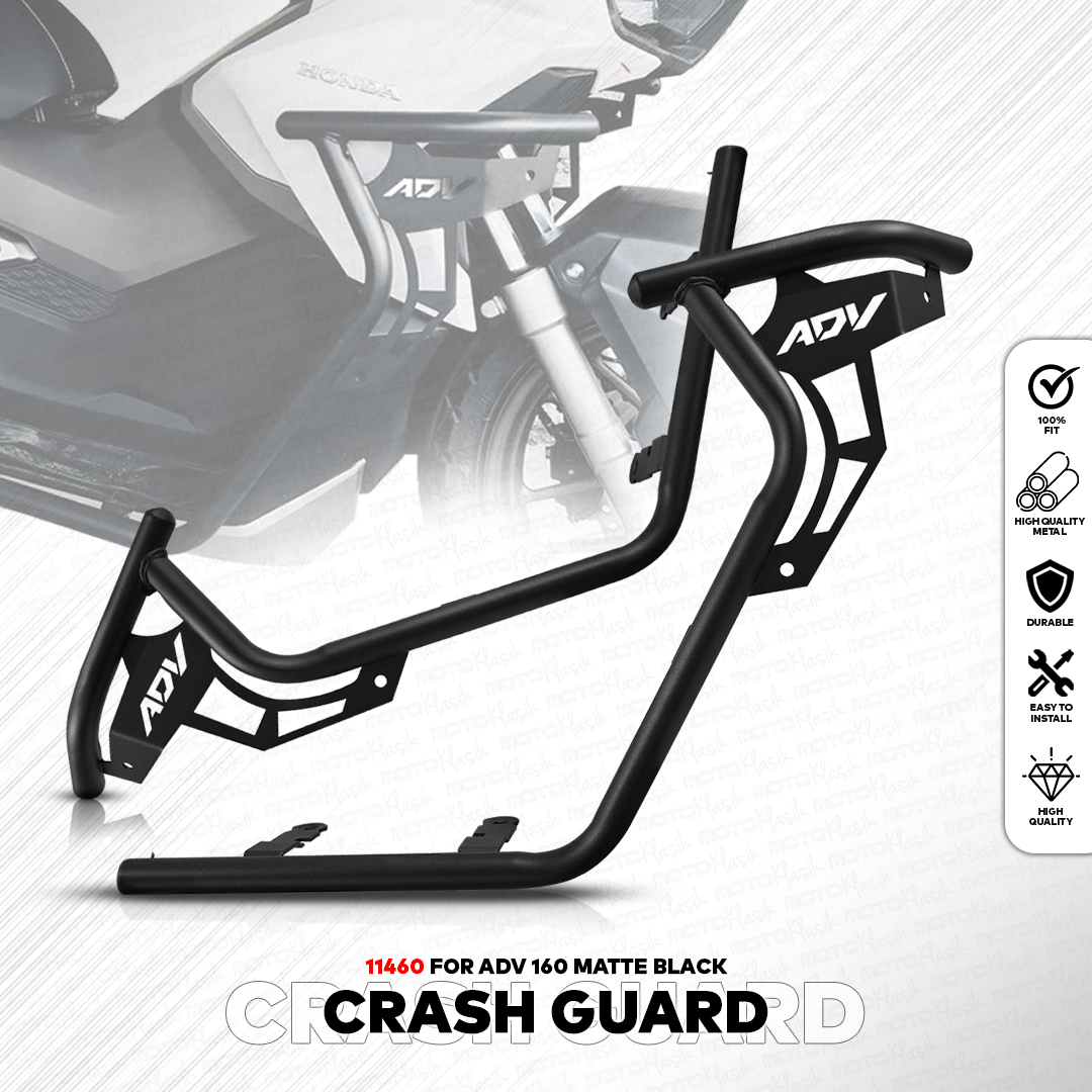 MOKOTO ADV 160 HALF CRASH GUARD MKT-11460 MATTE BLACK HEAVY DUTY WITH ...