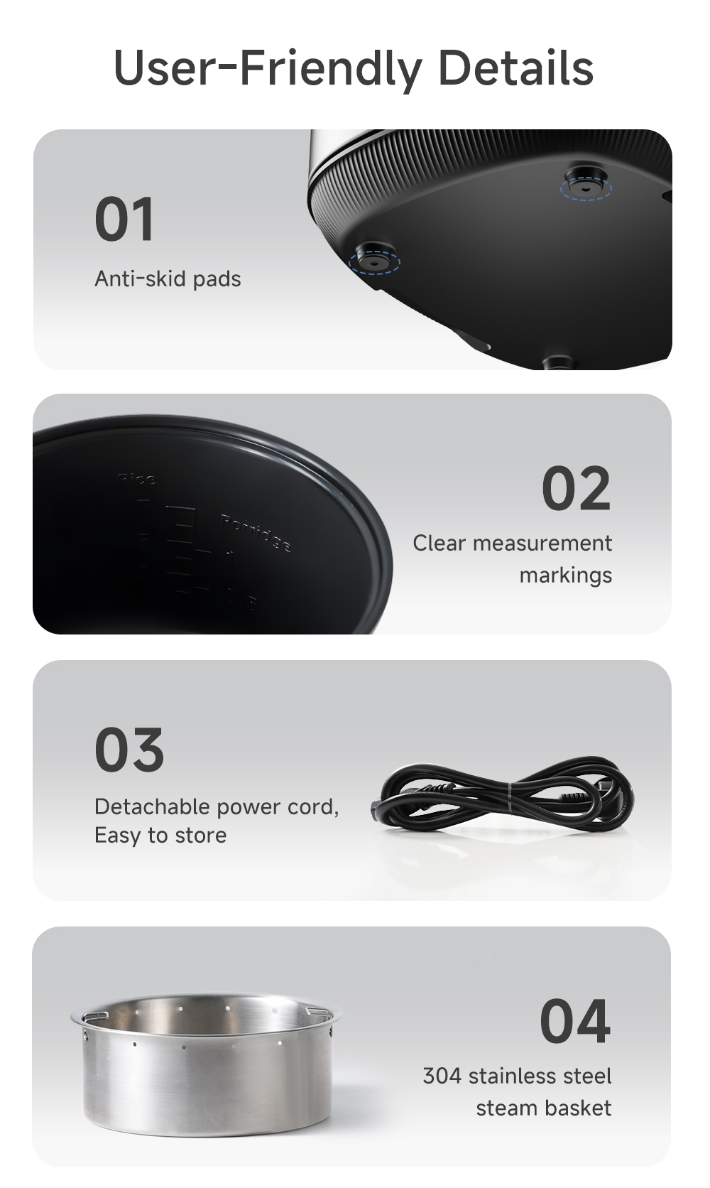 INSSA X Simplus 4L Low Sugar Rice Cooker - 6 Programs & 24H Timer, PFOA ...