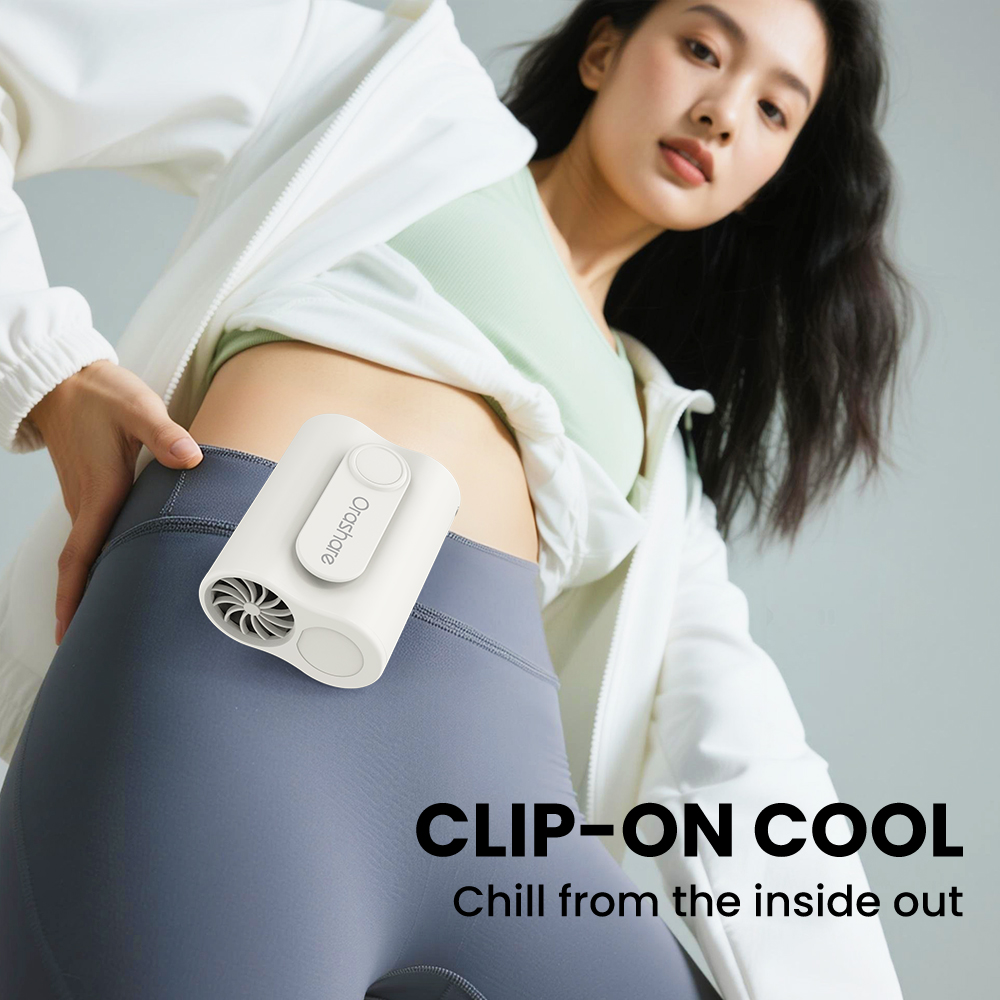 Orashare WF03 3000mAh Rechargeable Waist Fan 5-Speed Portable Hands-Free Cooling with LED Light ...