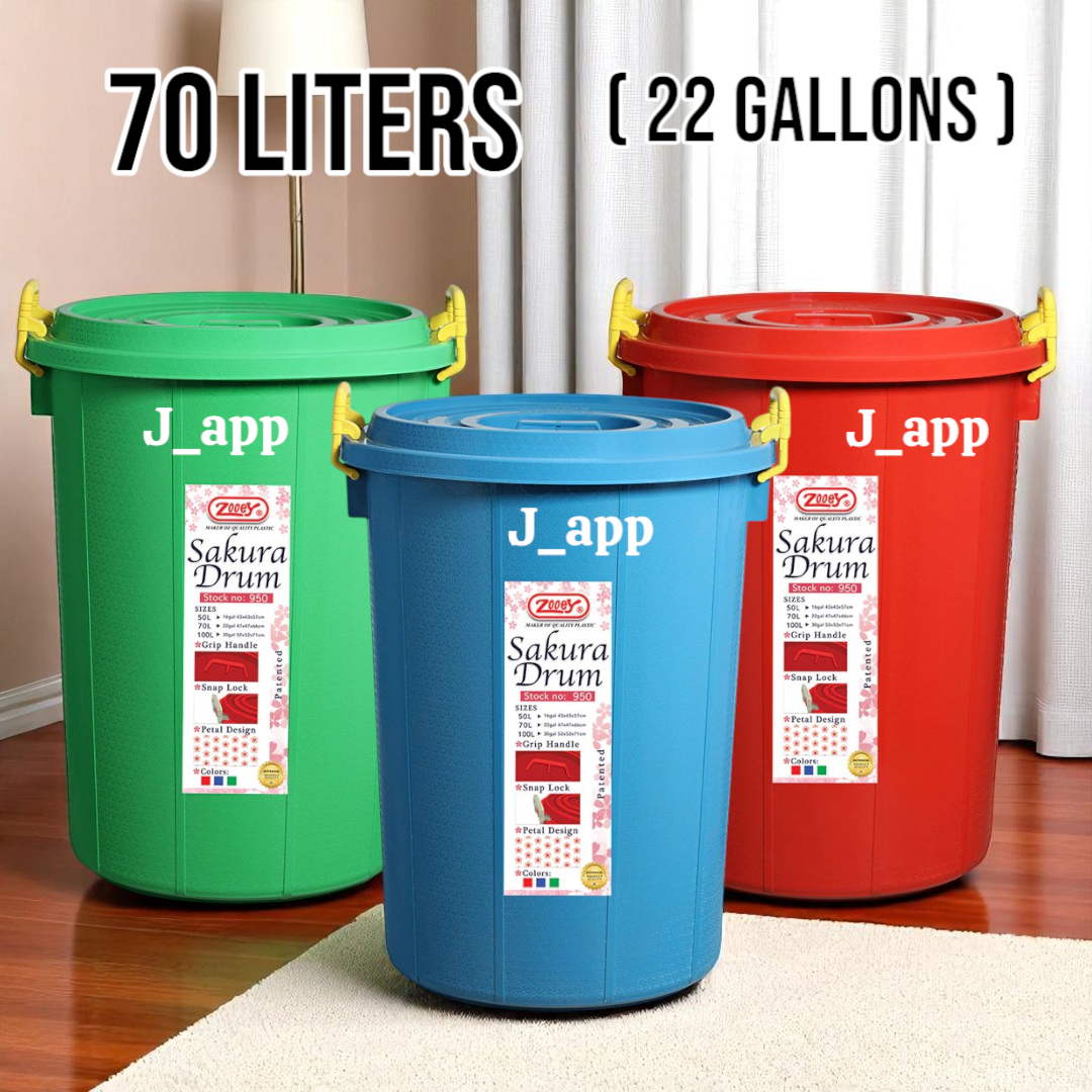 SAKURA DRUM with handle and cover ZOOEY BRAND water container large drum | Shopee Philippines
