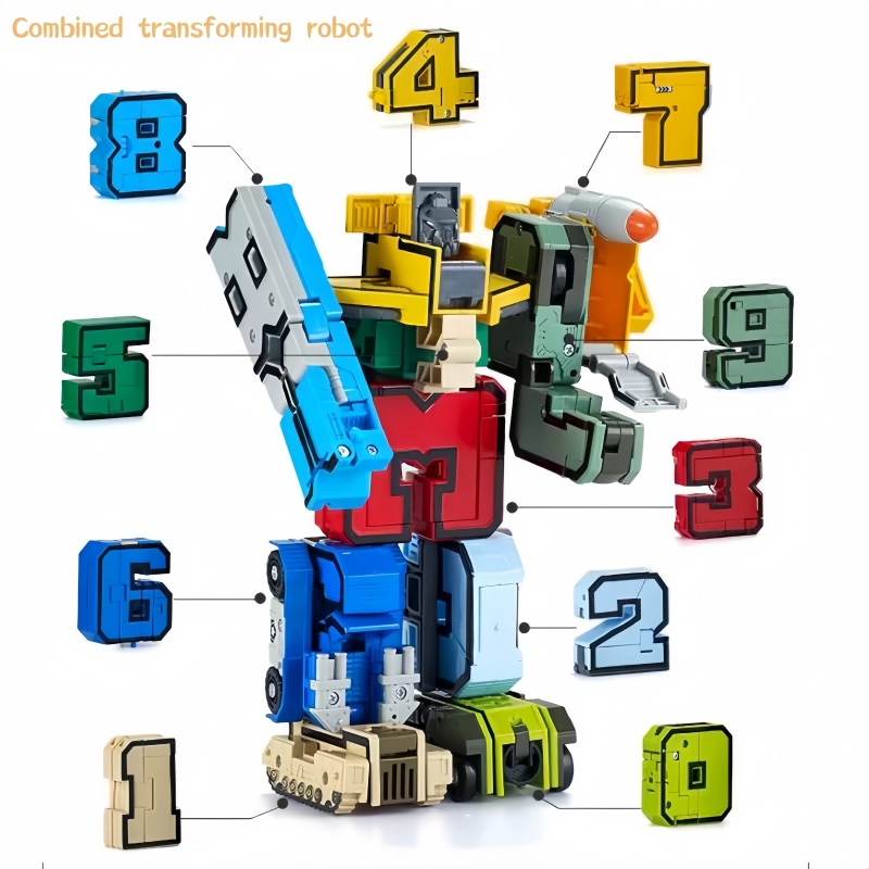 FUN Transforming Car Toys Number Deformation Robot Toys Transformers ...