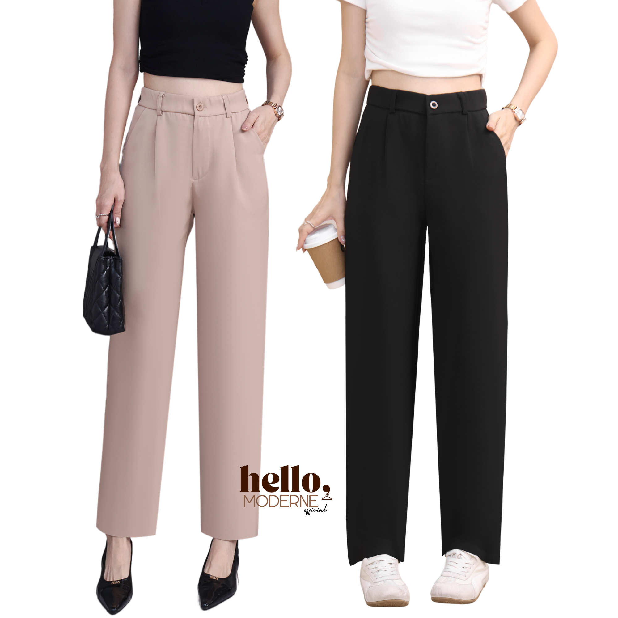 Hello Moderne High Waist Trouser Regular Fit No Garter HM249-1 ...