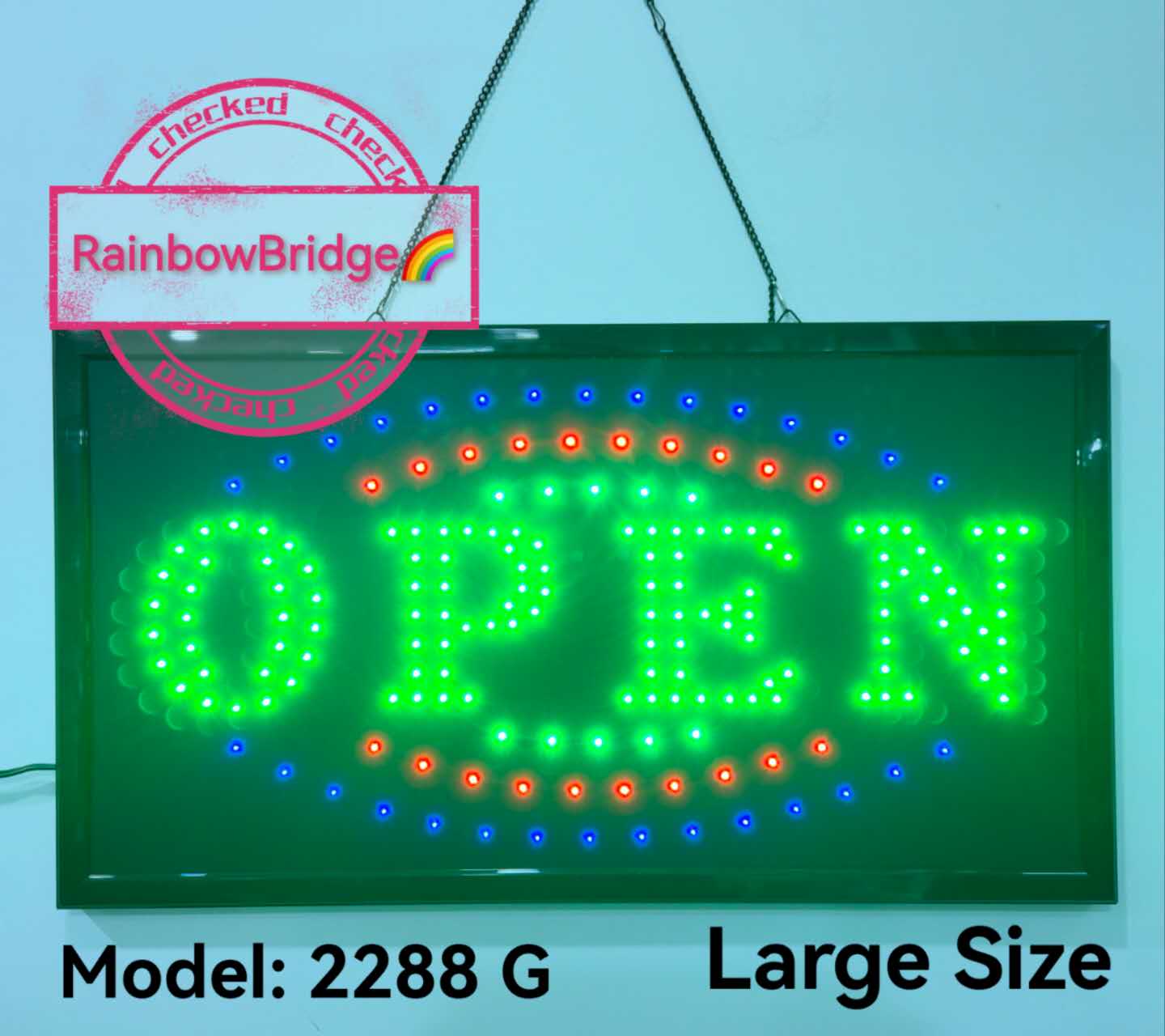OPEN - RAINBOW BRIDGE LED SIGNAGE (Model: 22244 New-Small-Large) #SIZE ...