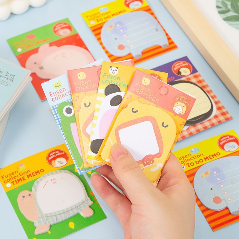 20 Sheets Cute Animals Standing Memo Sticky Notes Time Record notes ...
