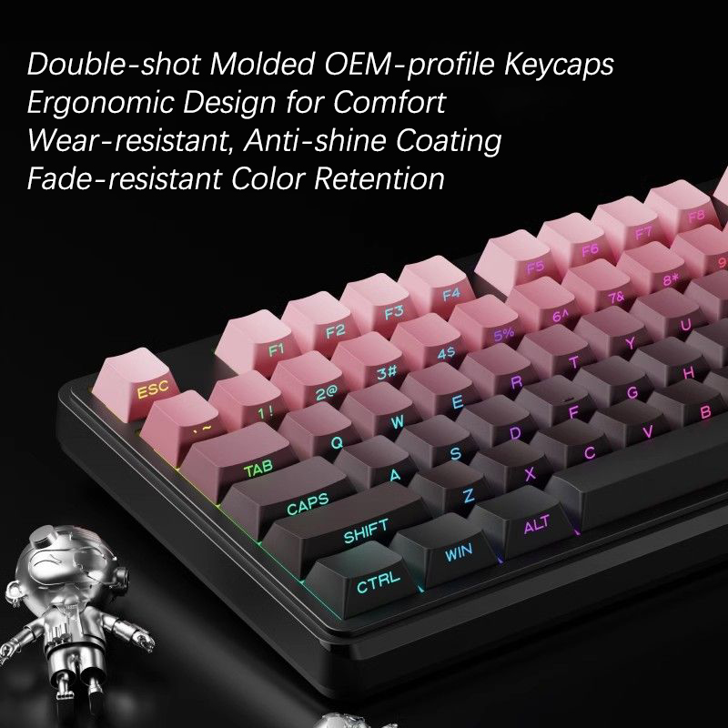 Zeus V102 RGB Mechanical Feel Keyboard 16M RGB Colors Silent Typing Volume Knob LED Logo ...