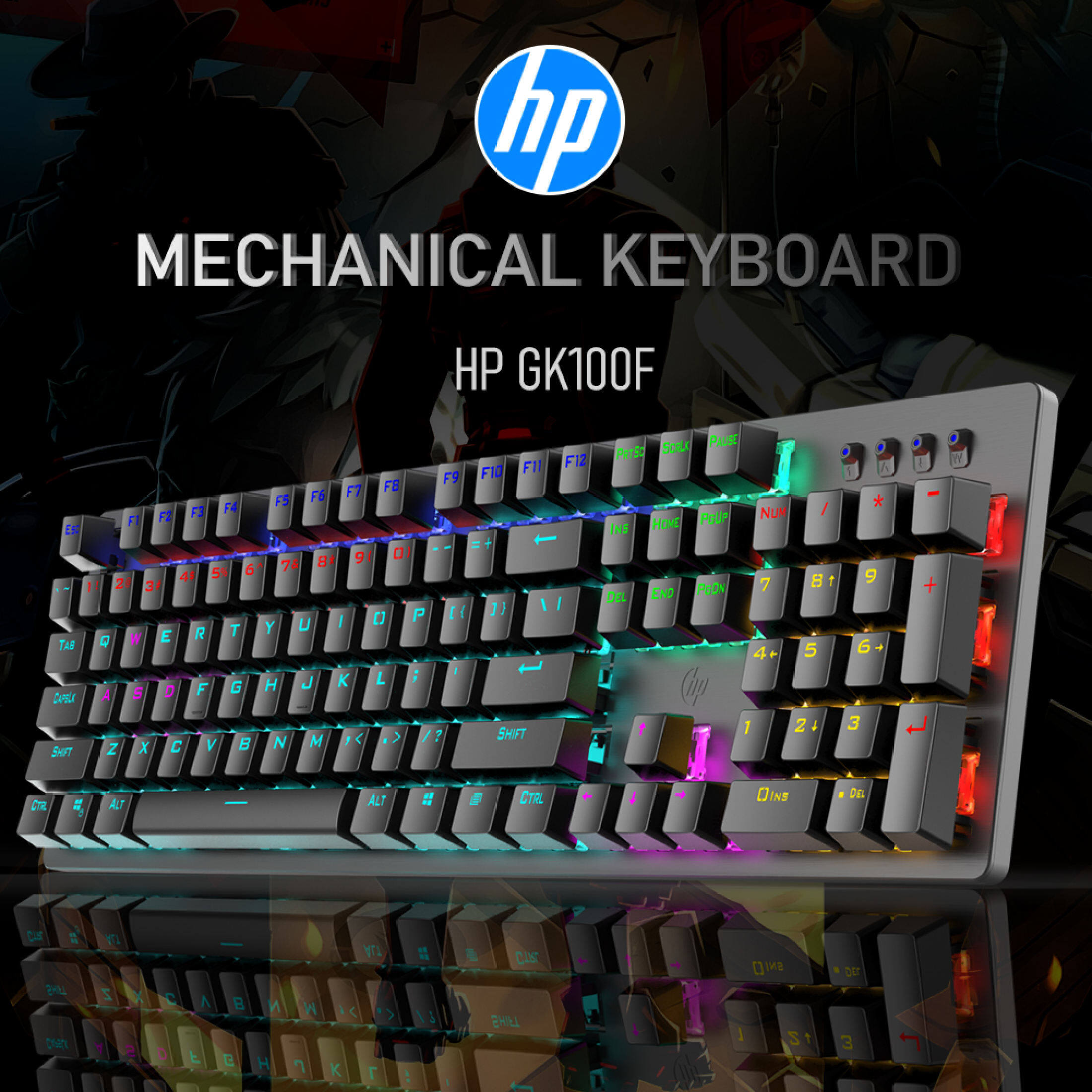 HP GK100F Mechanical Gaming keyboard Hybrid backlight 104 keys 60 ...