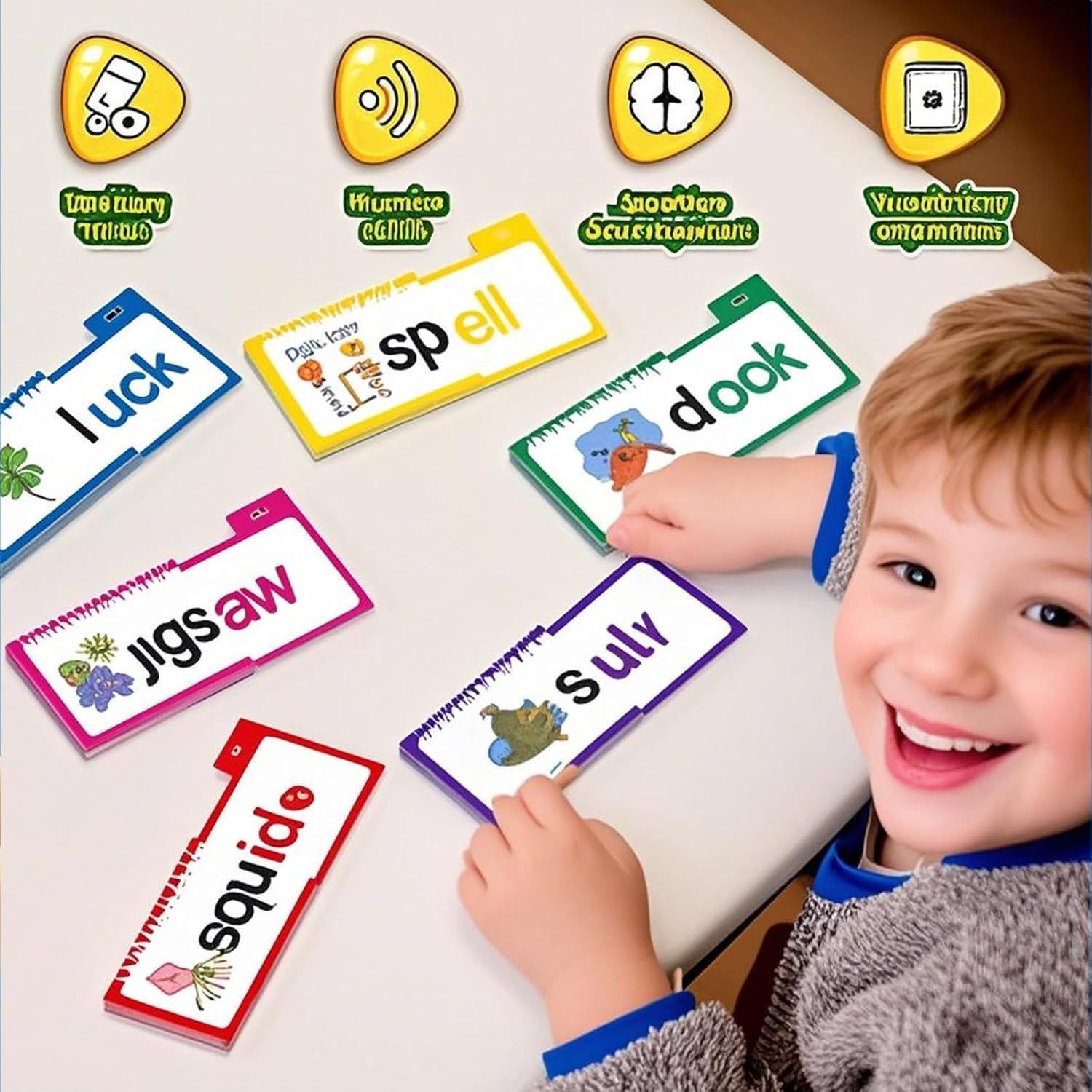 Interactive Montessori Cognitive Word Family Building Book Reading Flip ...