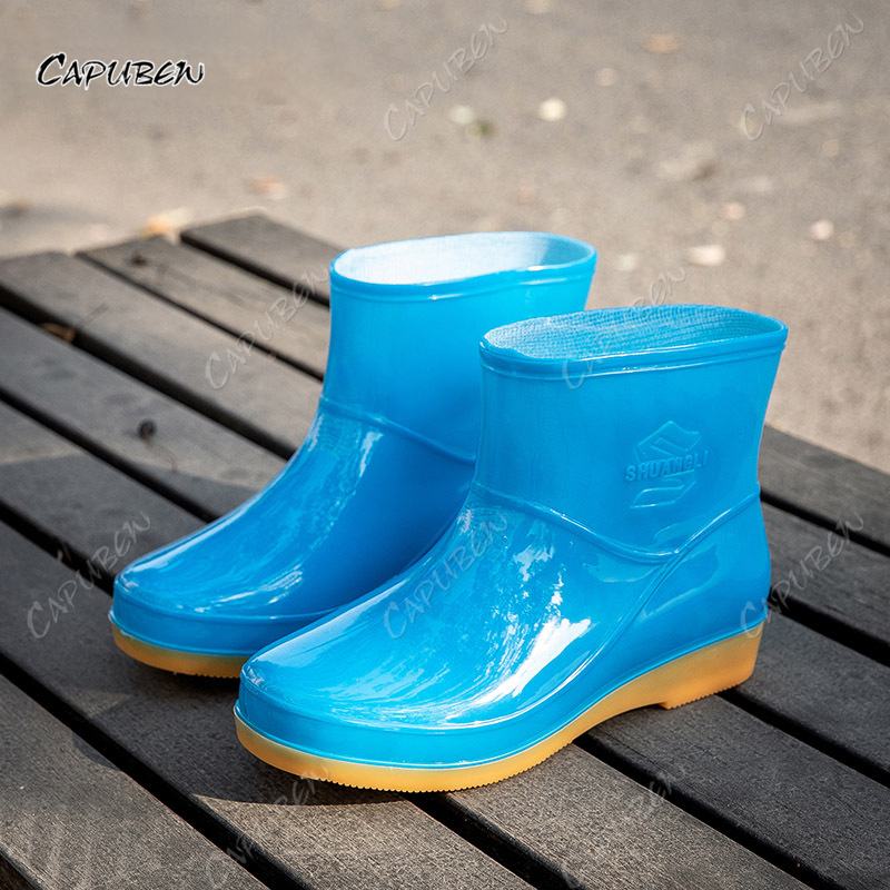 CAPUBEW Rain Shoes for Women Models Outside Non-Slip Waterproof Mid ...