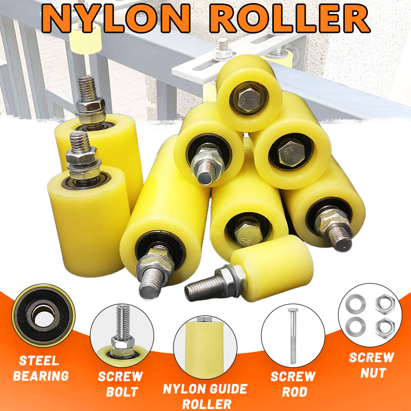 1 Set Sliding gate top guide nylon rollers with L bracket set upper ...