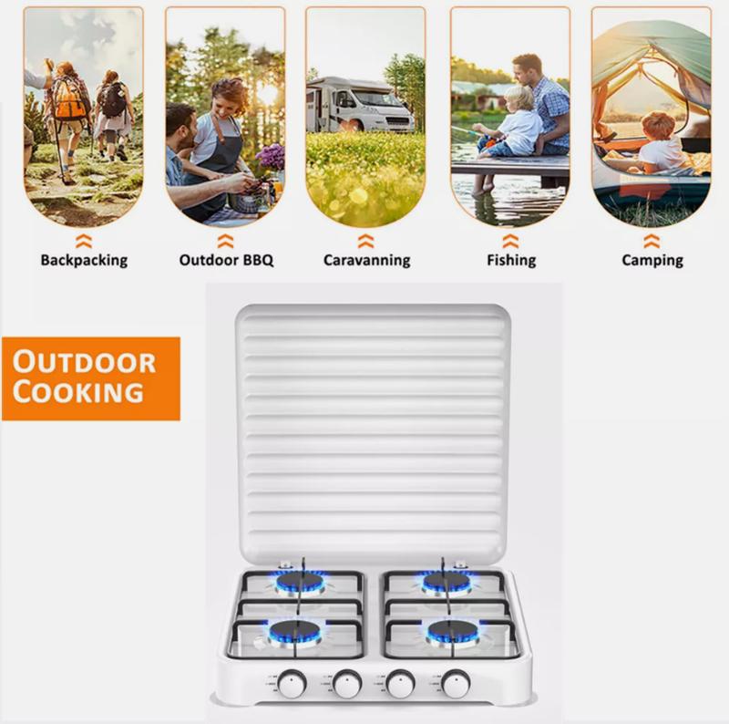 Double Burner Gas Stove Standard Stainless Manual Ignition Outdoor ...