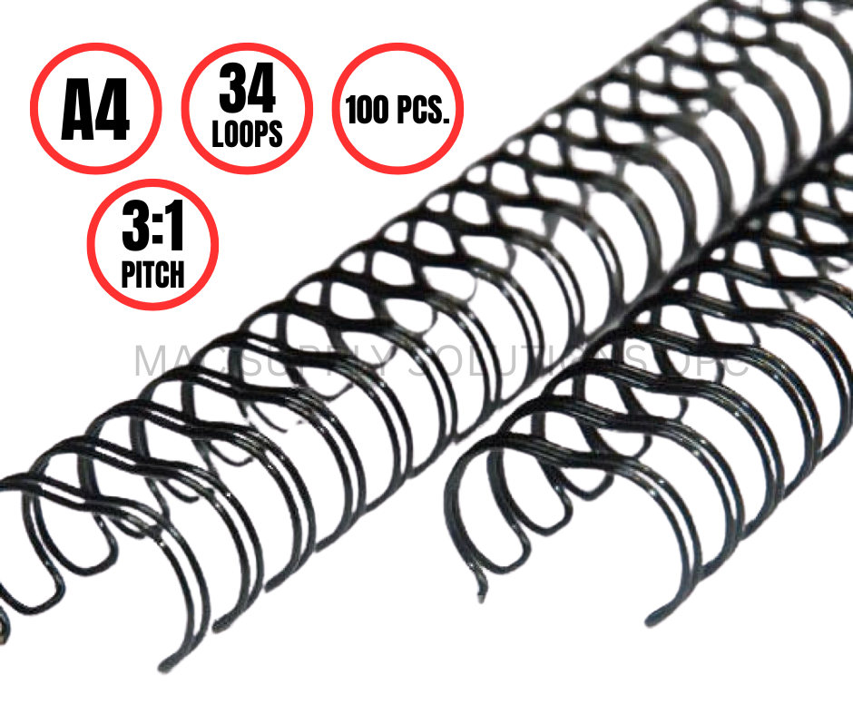 100pcs Double Loop Binding Wire A4 | 3:1 Pitch | 34 Loops | Shopee Philippines