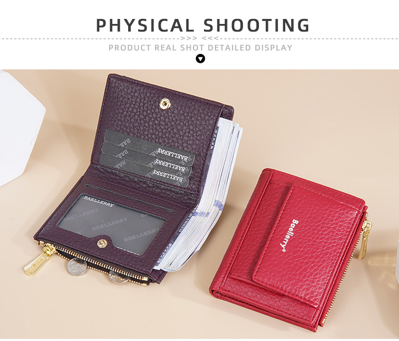 Baellerry Mini Candy Short Wide Open Coin Purse Card Holder Wallet For ...