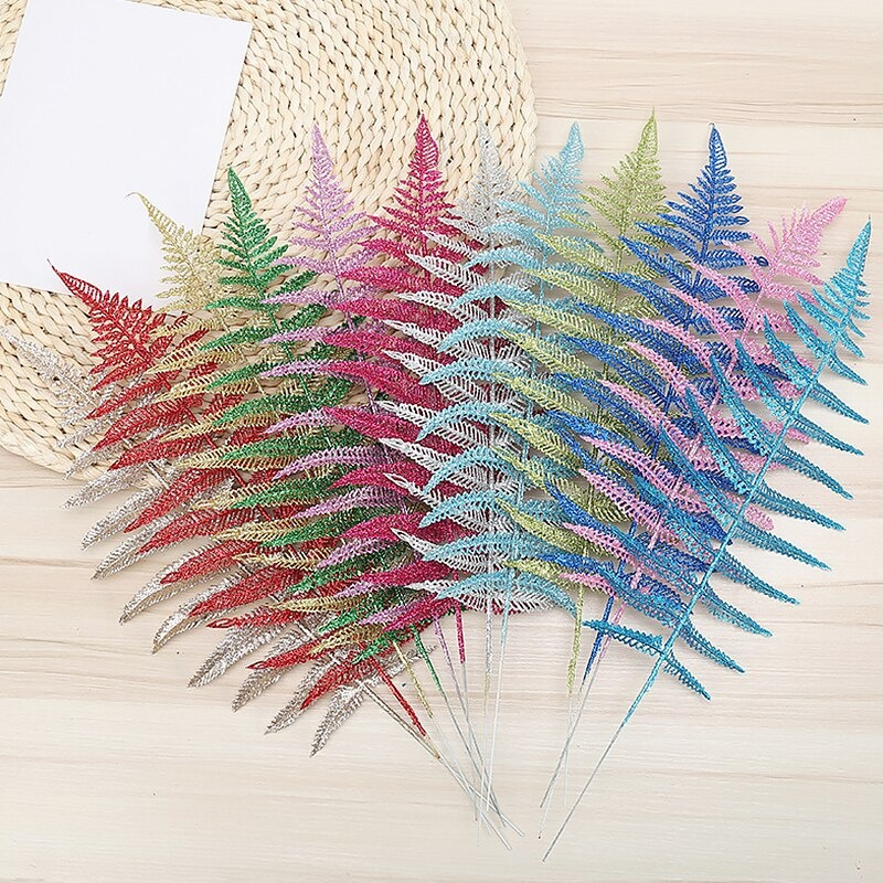 Christmas Tree Leaves Artificial Flower PACO Gold leaf Christmas decor ...
