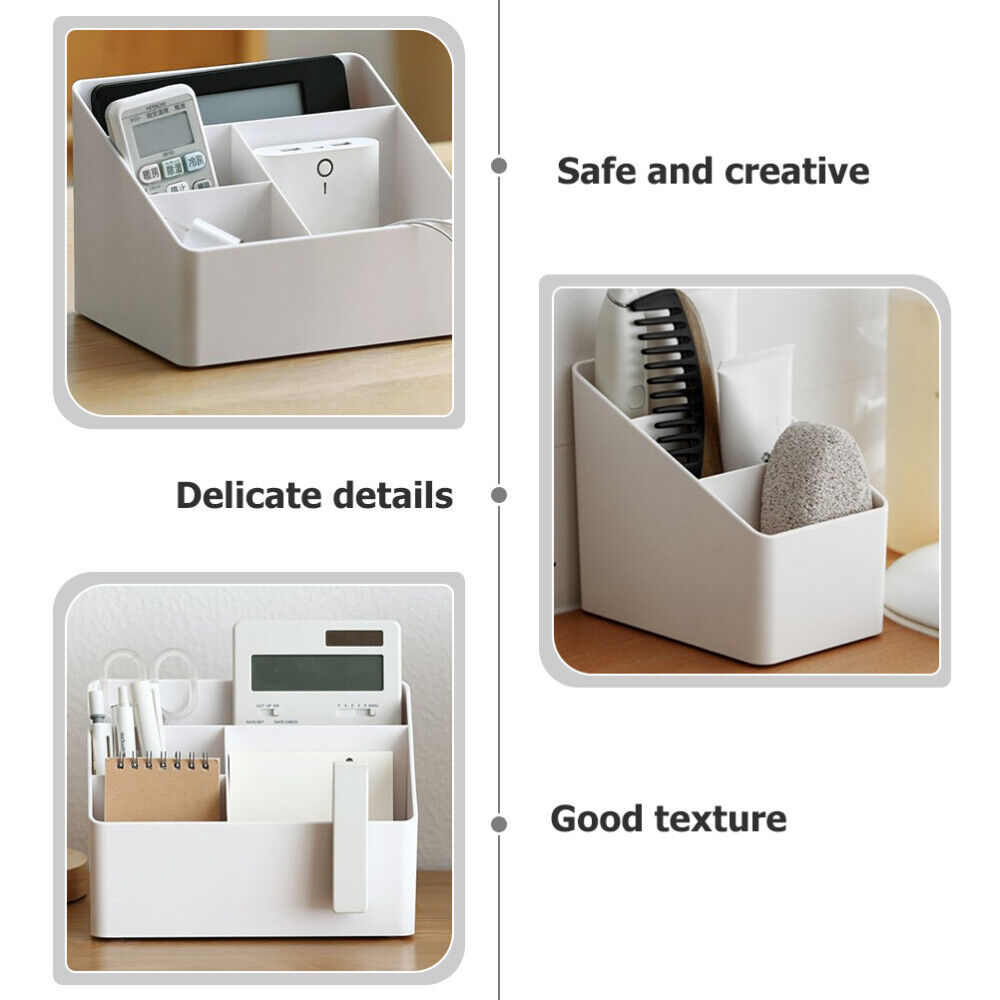 Minimalist White Desktop Organizer Pencil Holders Caddy Remote Control ...