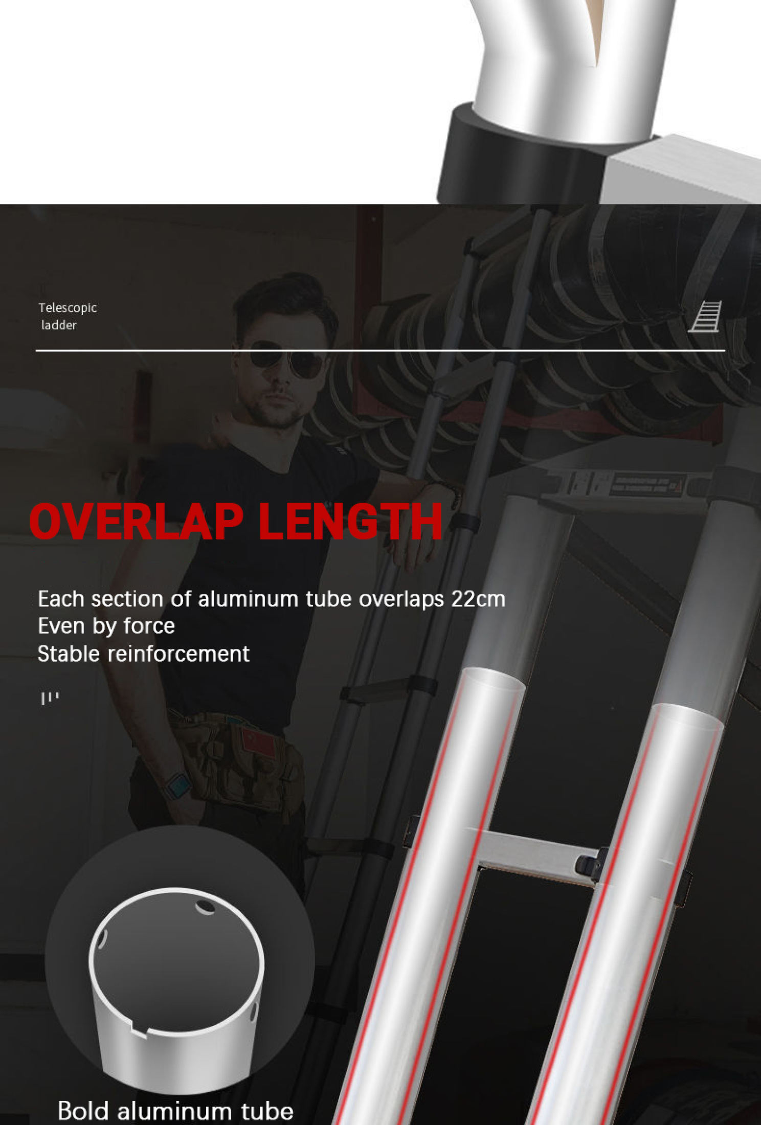 Ladder Alloy Aluminum Ladder multi-functional telescopic ladder ...