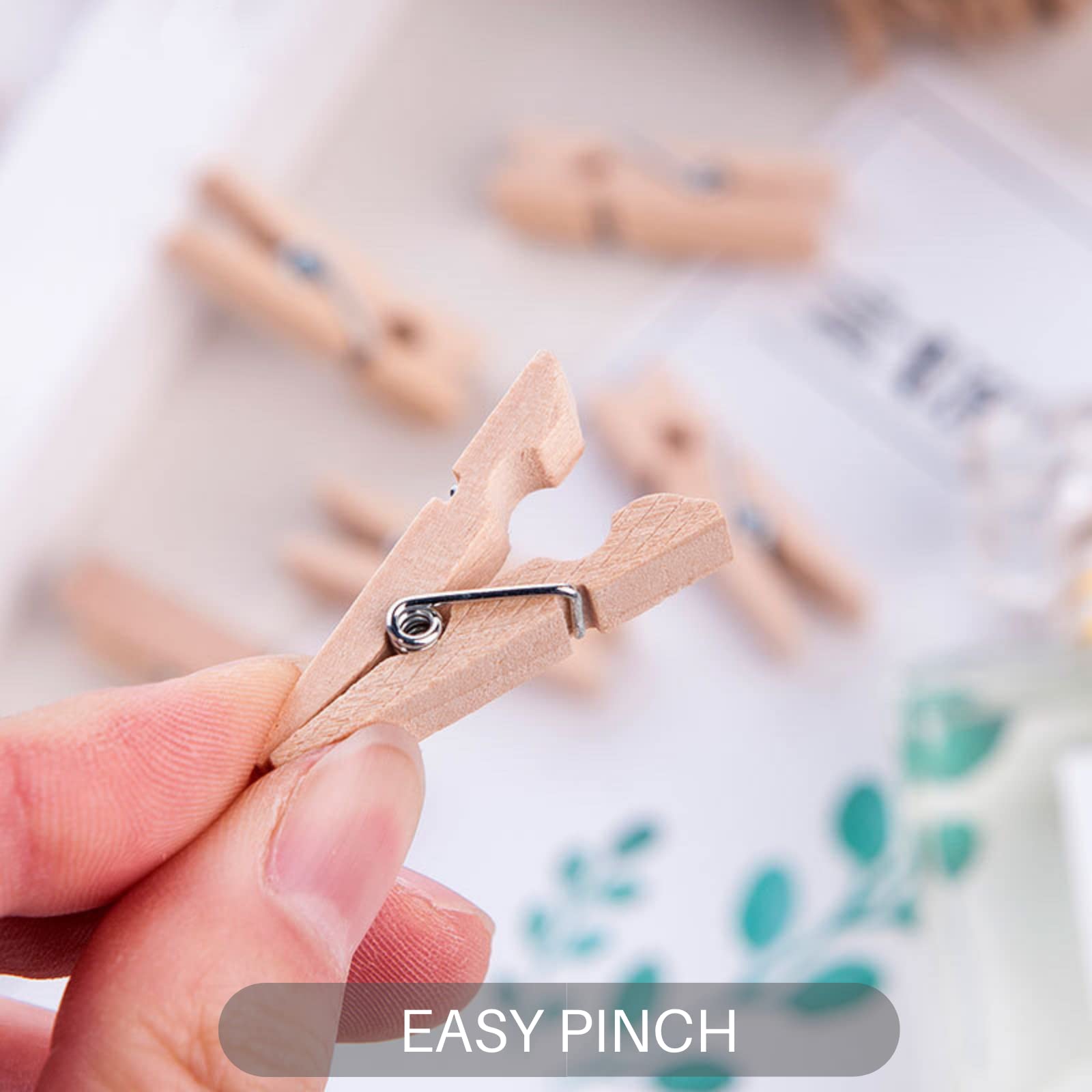 100Pcs Mini Wooden Clothes Photo Paper Peg Clothespin Wedding Party ...