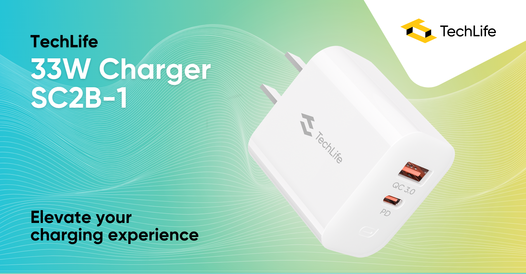 TechLife 33W Charger SC2B-1 l GaN 33W Fast Charging l Two Output Ports ...