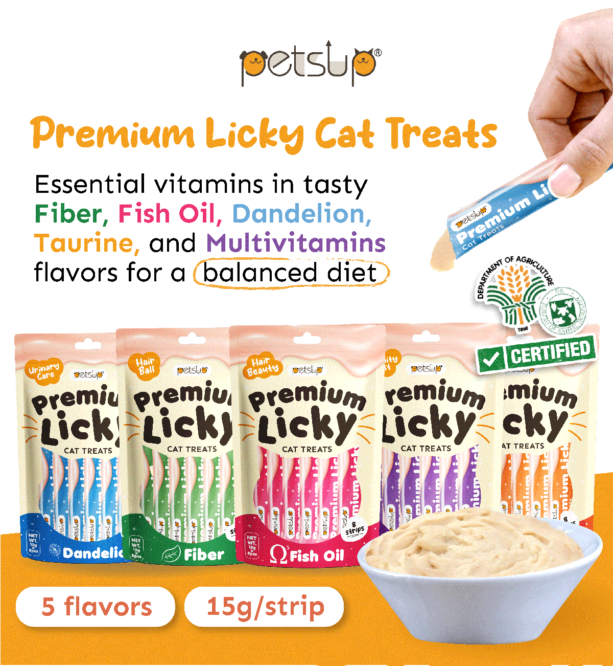 Premium Licky Fish Oil Cat Wet Food Hairball Uninary Care Cats Kittens ...