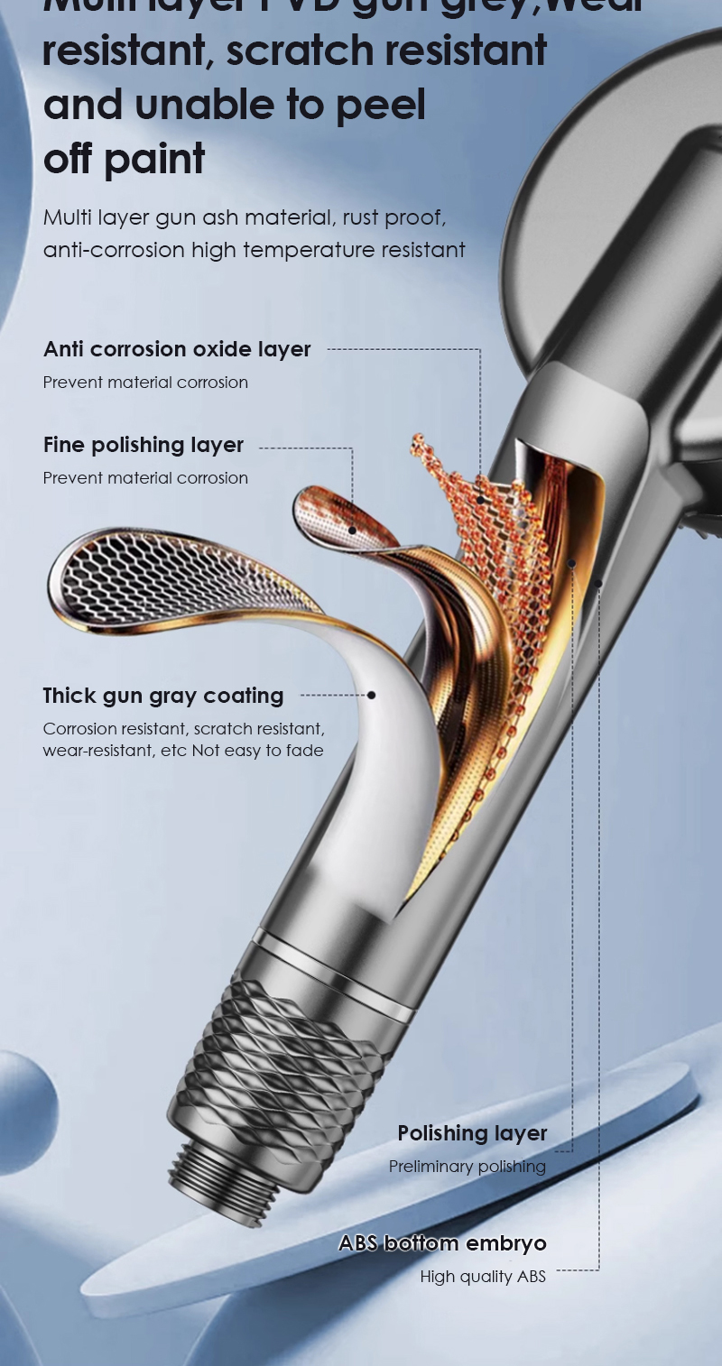 MANUYAMA Showerhead with Filter High Pressure 4 Water Modes Massage Function and Durable ...