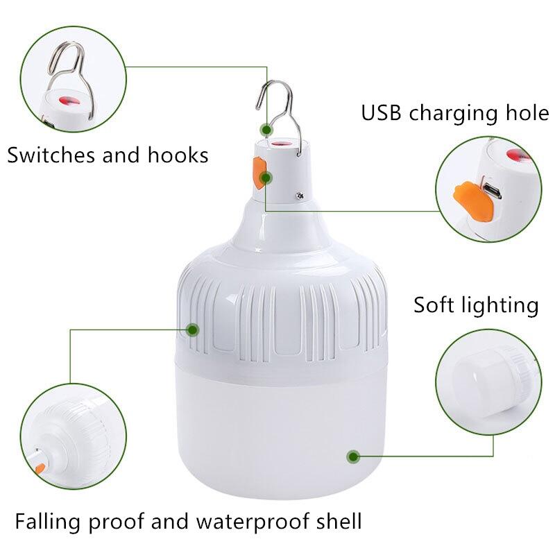 5 Model Rechargeable USB LED bulb light Emergency lamp energy charge ...