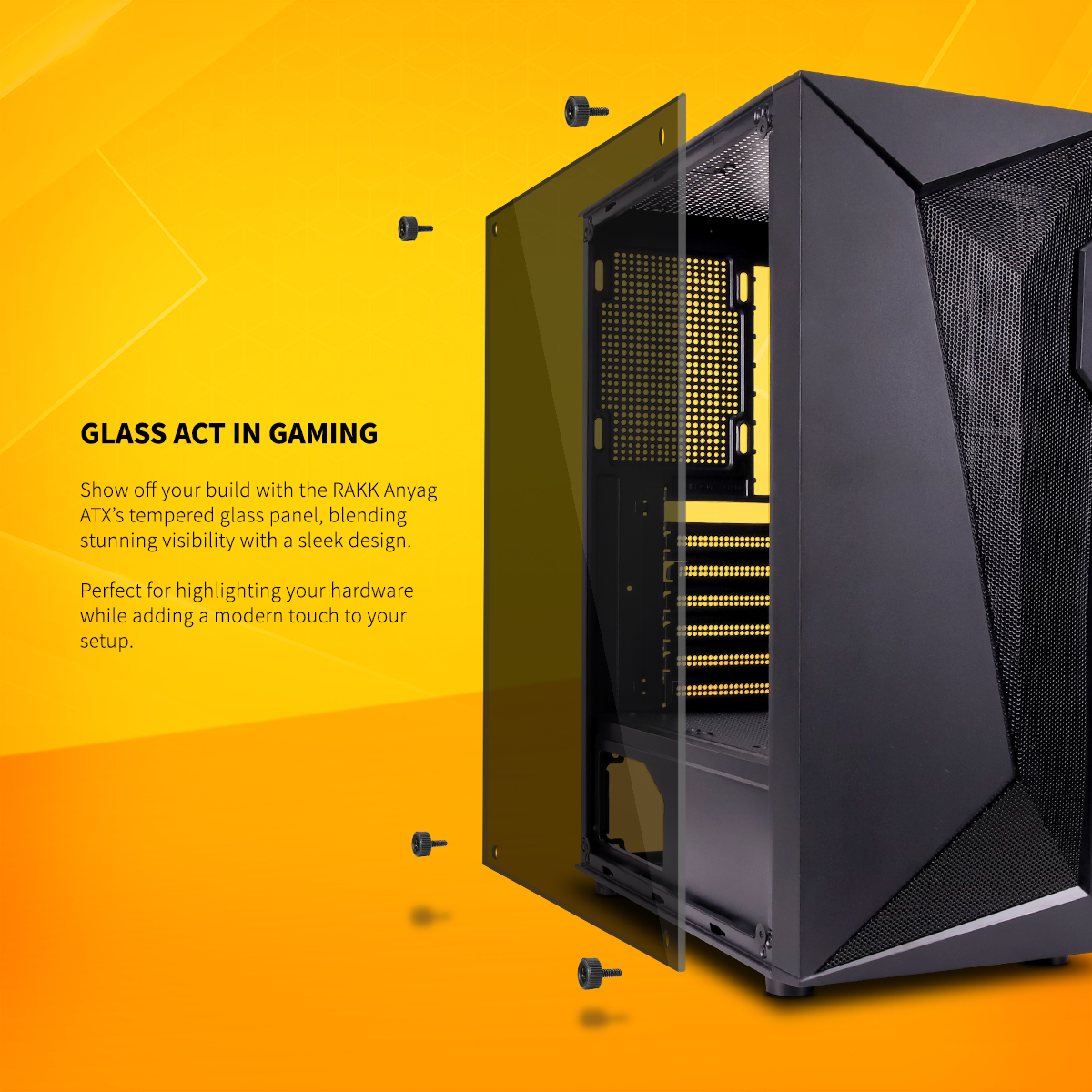 EasyPC | Rakk Anyag ATX Tempered Gaming Case Black | Shopee Philippines