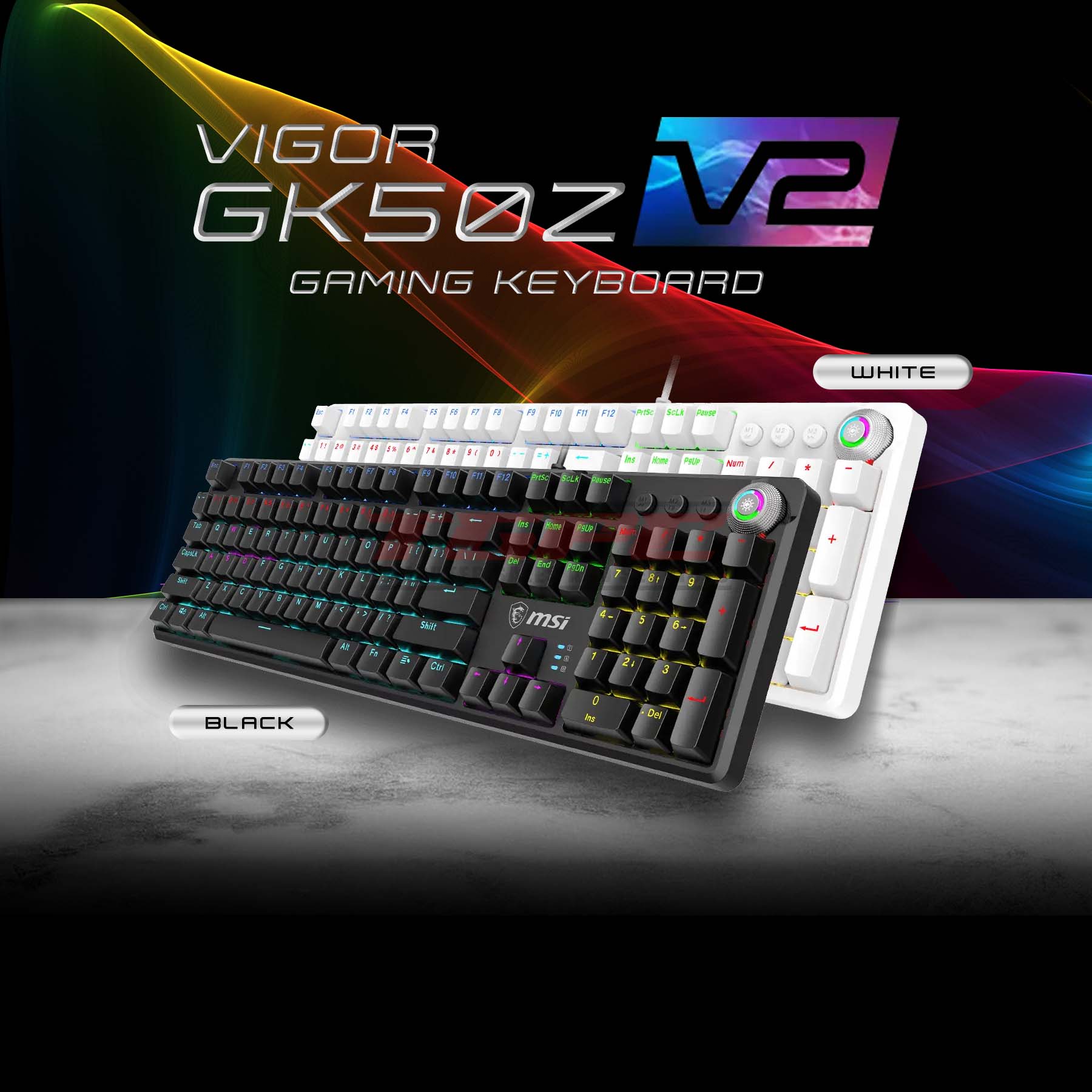 TGPC / Keyboard / MSI VIGOR GK50Z V2 Gaming Mechanical Keyboard RGB Light (Color Black | White ...