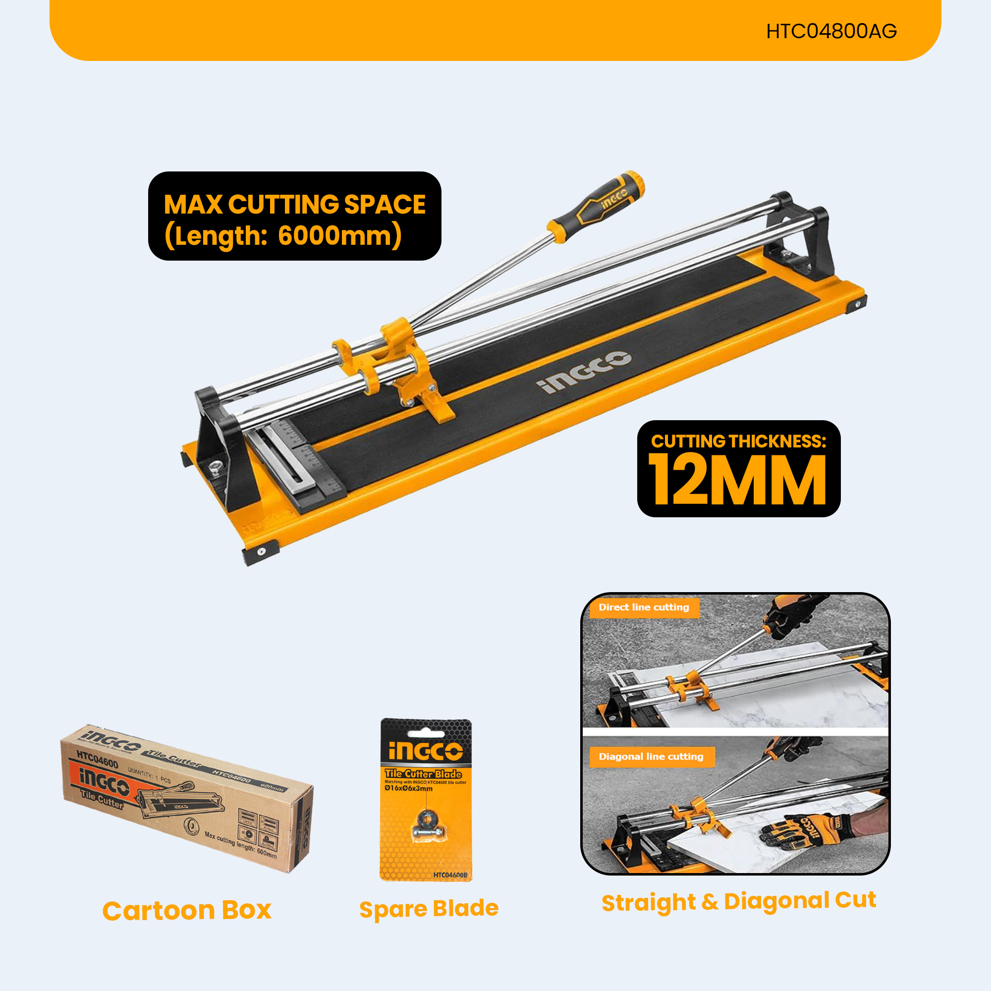 Ingco Industrial Manual Tile Cutter 600mm HTC04600 IHT | Shopee Philippines