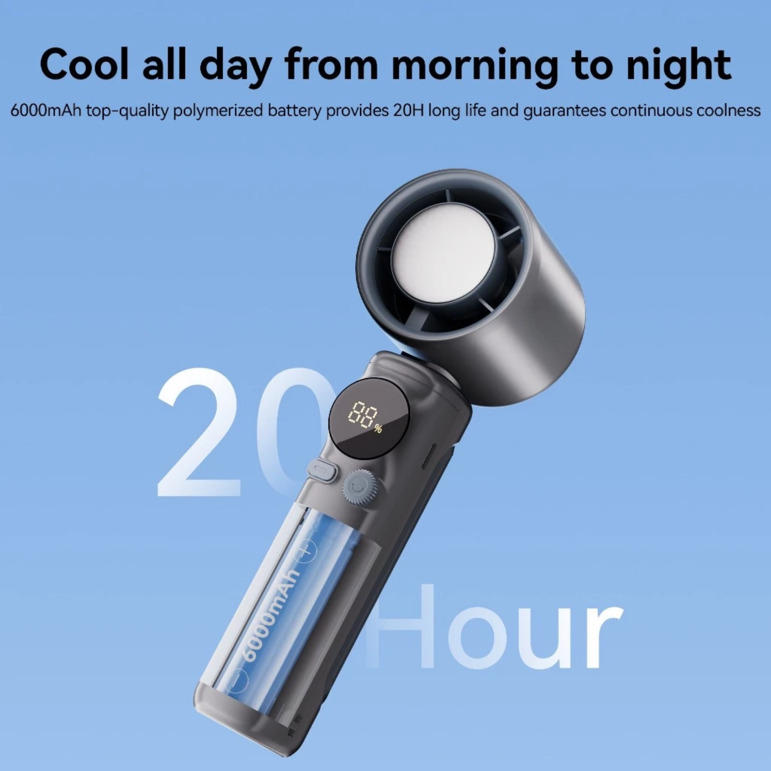 SS-026 Turbo Cooling Fan Rechargeable 4000mah Handheld Fan 1-100 Gear ...