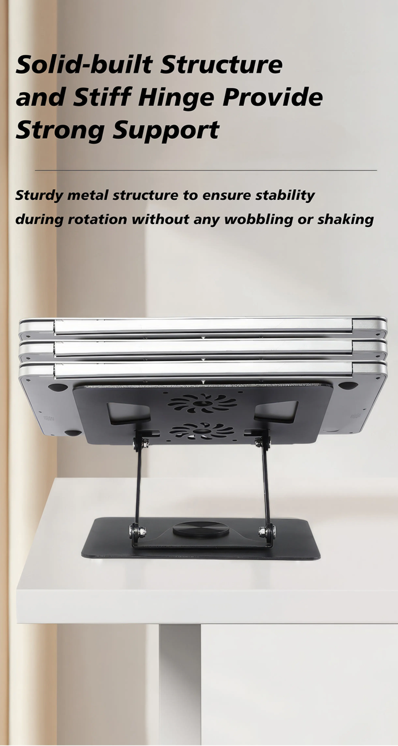 Inplay Laptop Stand With 2 Fans 360° Rotating Adjustable Ergonomic ...